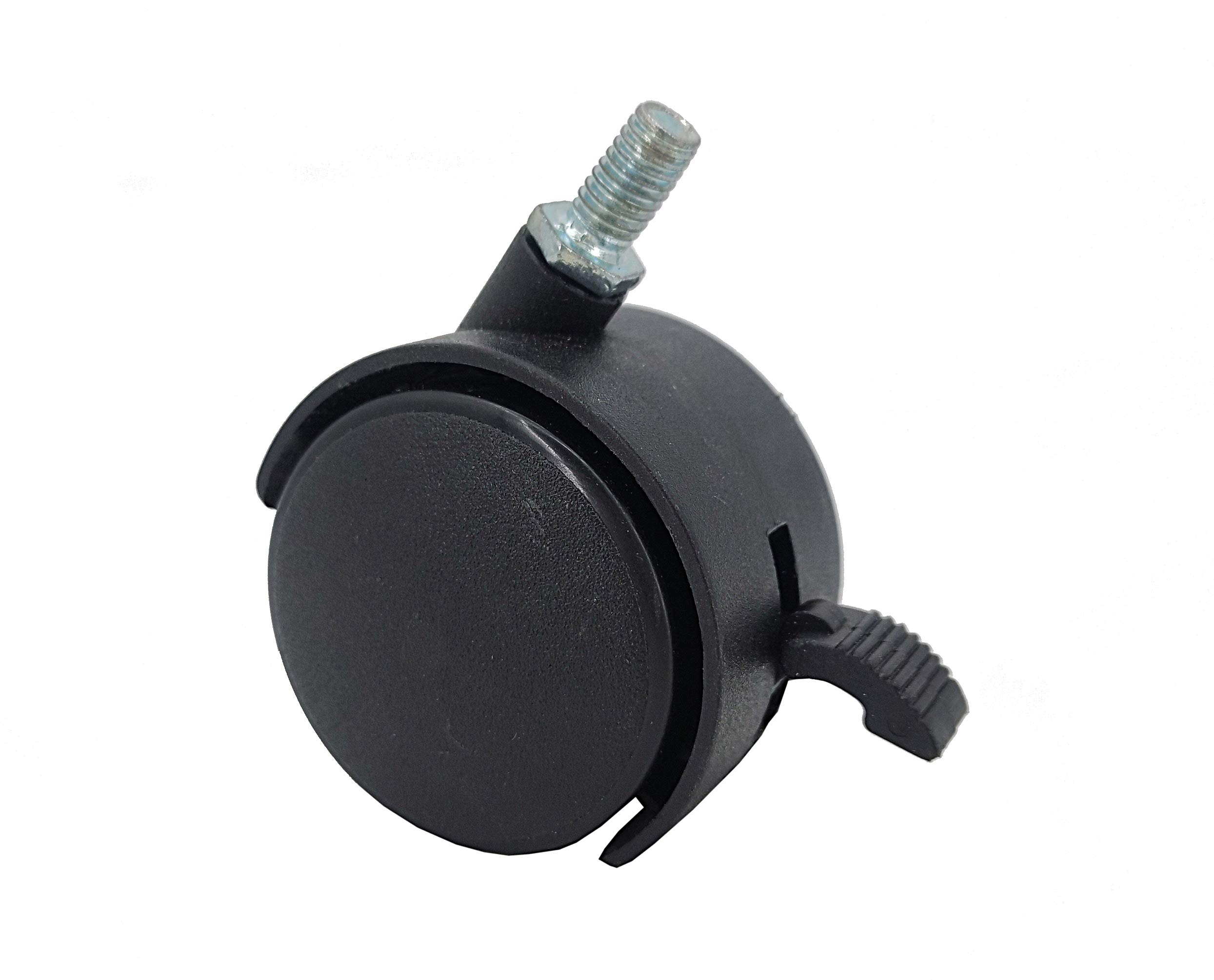 Snapklik.com : 2" 40 Lbs Capacity Plastic Stem Wheel M8X15 Pitch 1.25mm ...