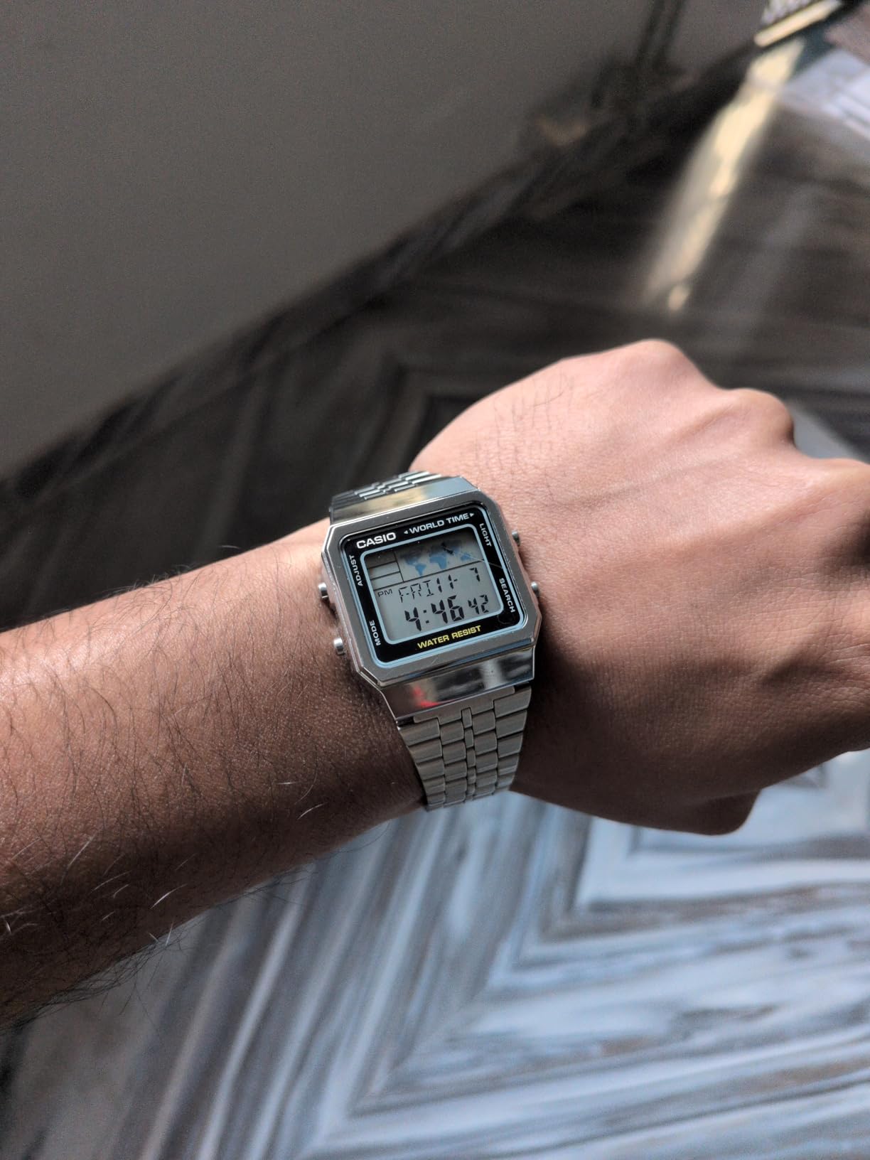 Casio Unisex Vintage A500WA-1DF Black Digital Dial Silver Stainless ...