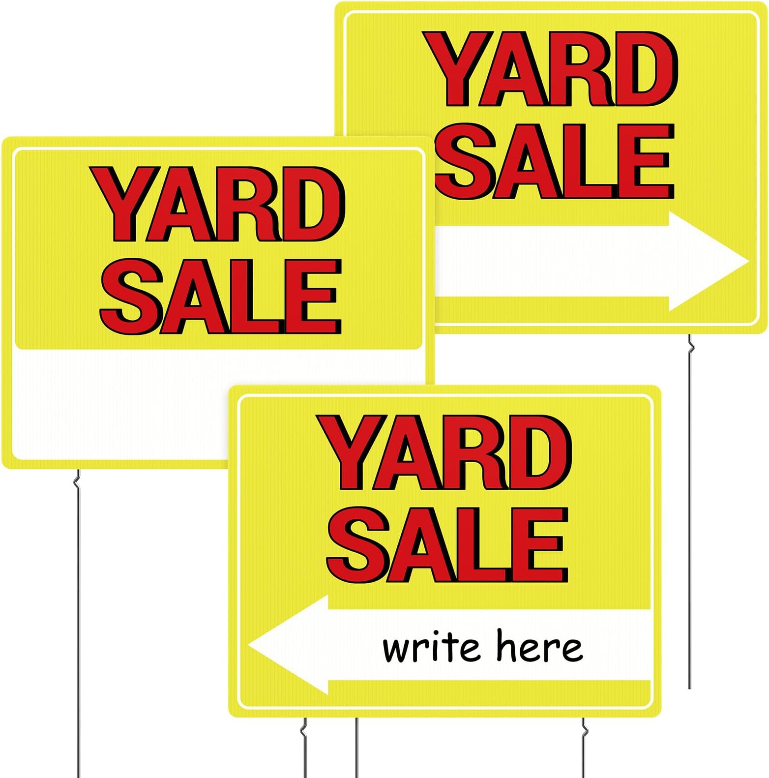 Amazon.com: 6 PC Yard Sale Arrows Yard Sign Double Sided With Stake ...