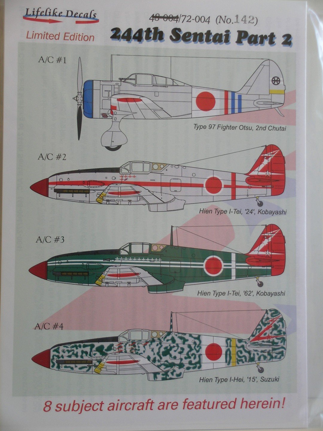 Buy Lifelike Decals 1/72 Scale "Japanese WW II Aircraft 244th Sentai ...
