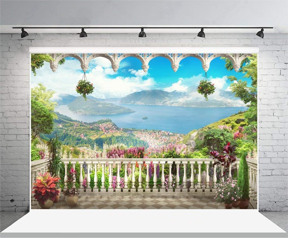 Amazon.com : AOFOTO 12x10ft Retro Garden Terrace Backdrop Beautiful ...