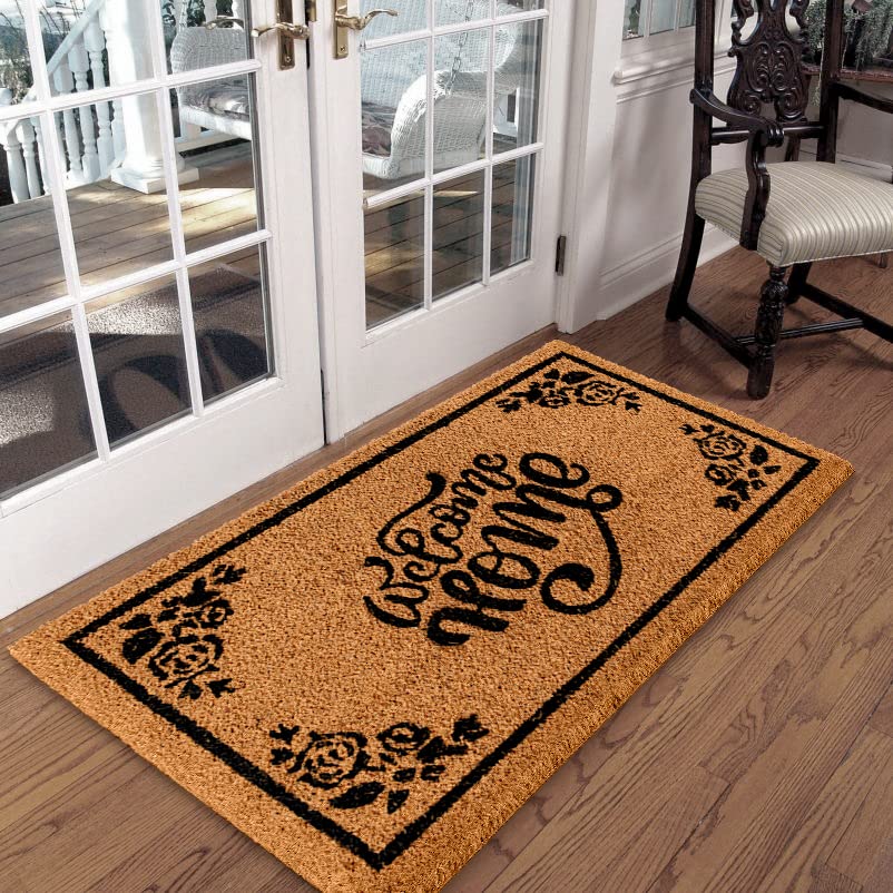 LuxUrux Welcome Mats Outdoor Coco Coir Doormat, with Heavy-Duty PVC ...