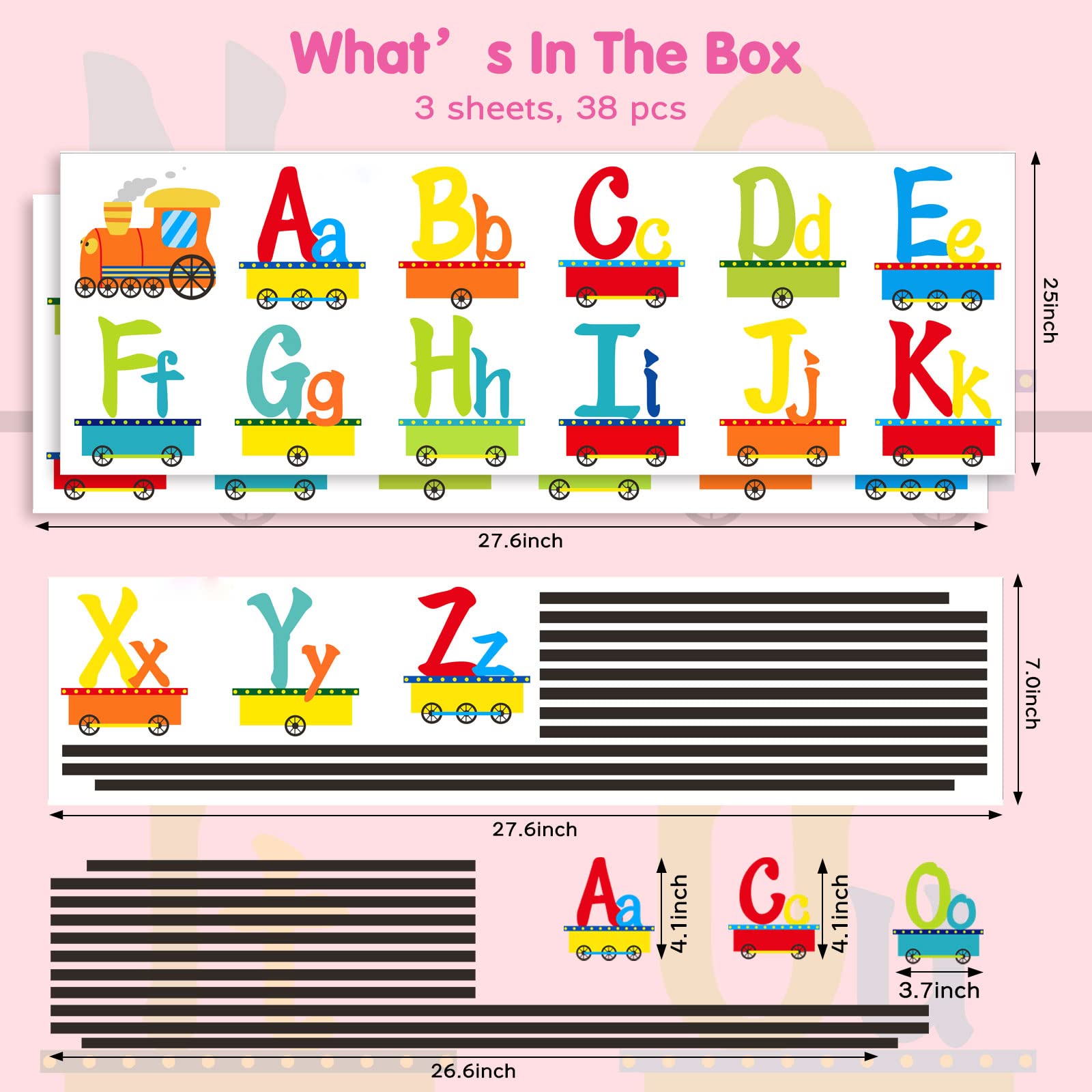 Snapklik.com : Alphabets Stickers For Kids ABC Alphabets Train Wall ...