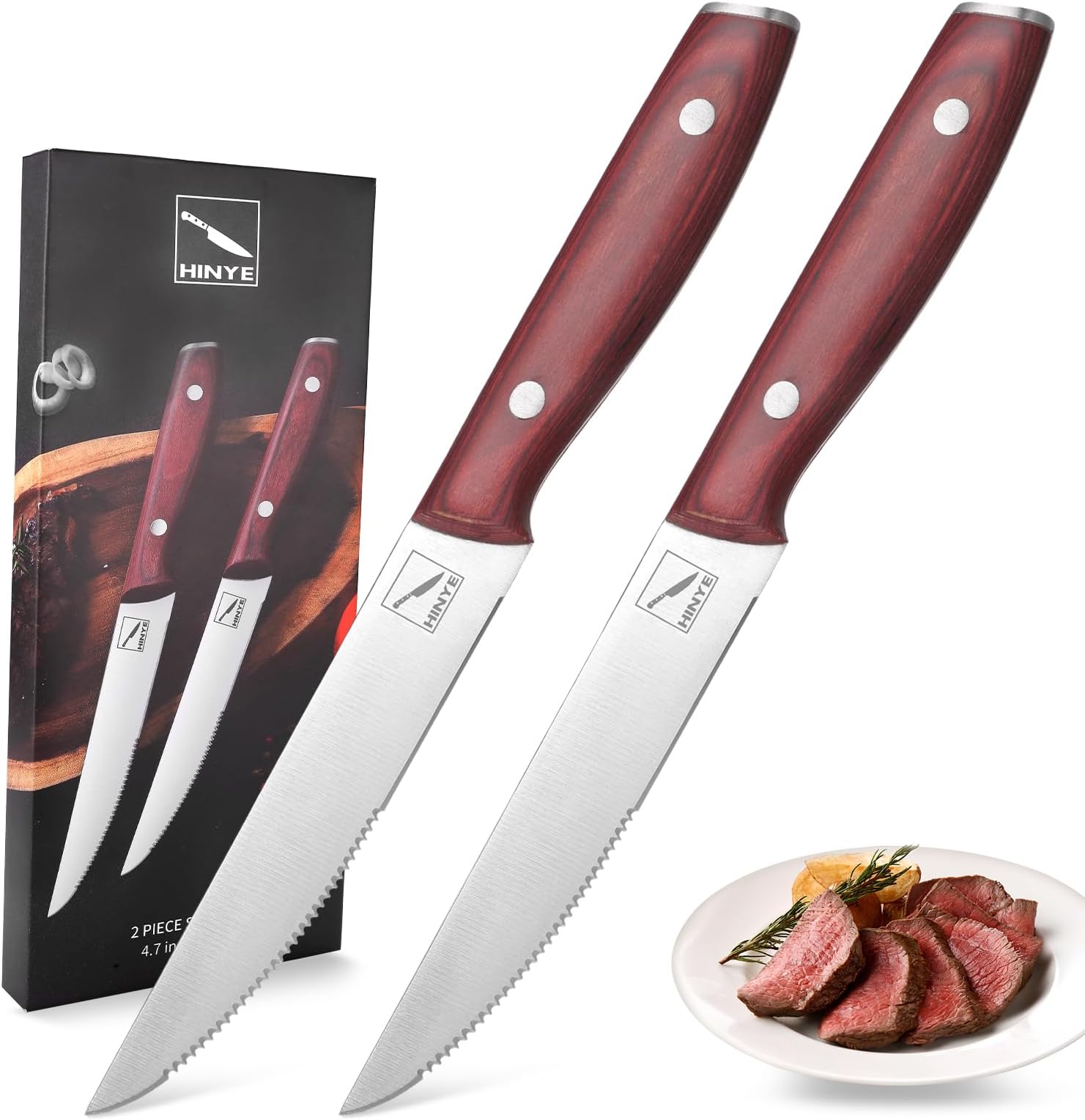 Amazon.com: IMUSA 4.5in Chef WL Stainless Steel Steak Knife with Wood ...