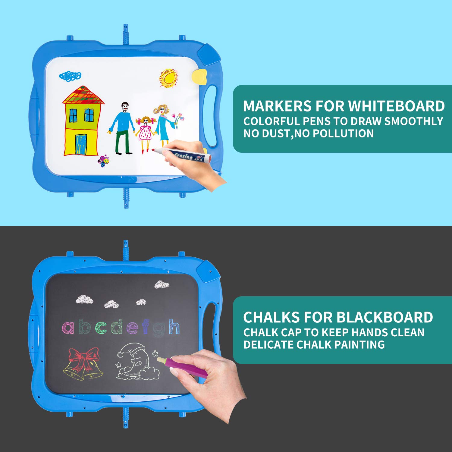 Easel For Kids Toddler Easel Dry Erase Board And Chalkboard Double easel-for-kids-toddler-easel-dry-erase-board-and-chalkboard-double