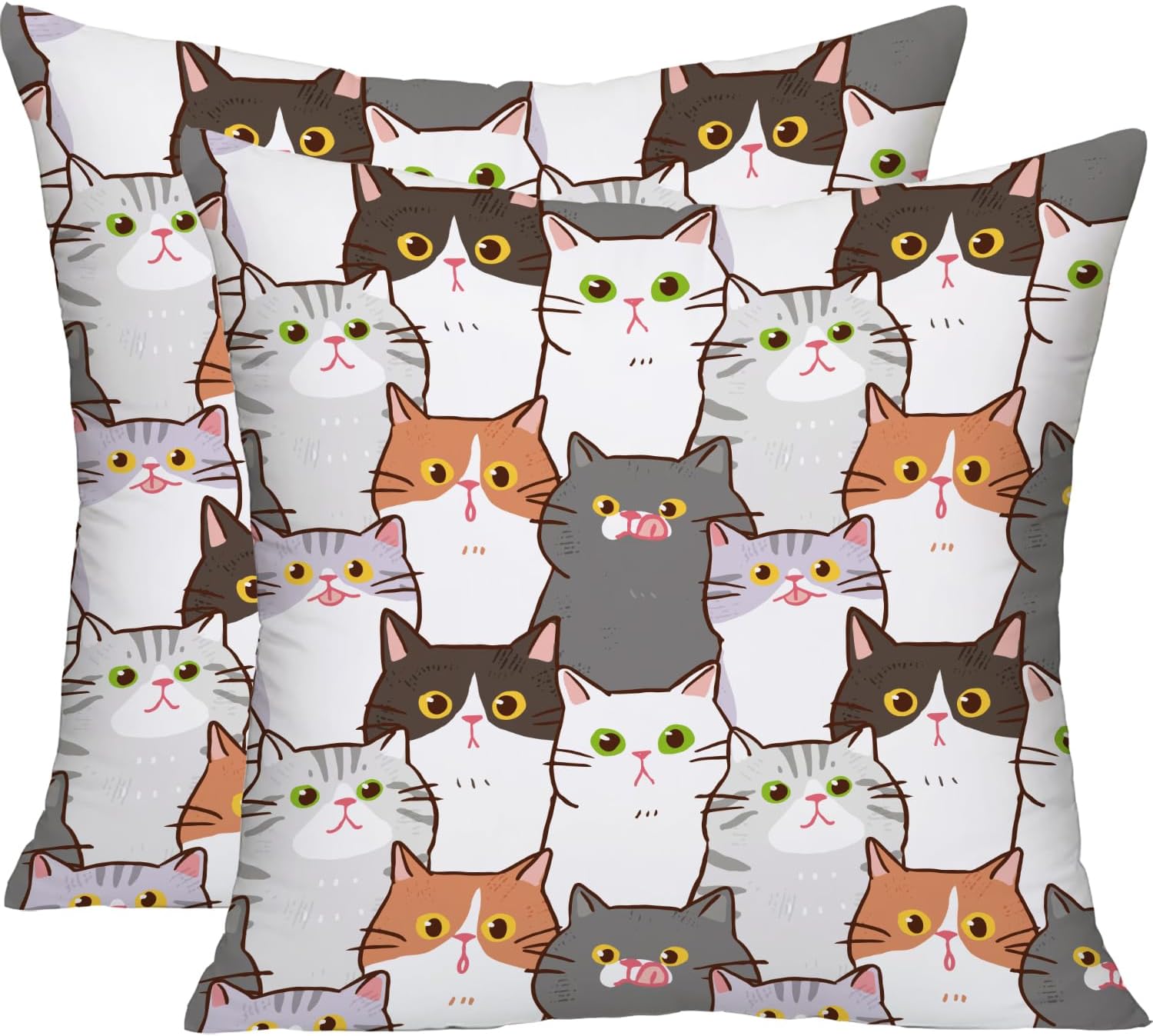 Amazon.com: WEICOOM Cute Pillow Cover, Cat Pillow Cover 18x18inch ...