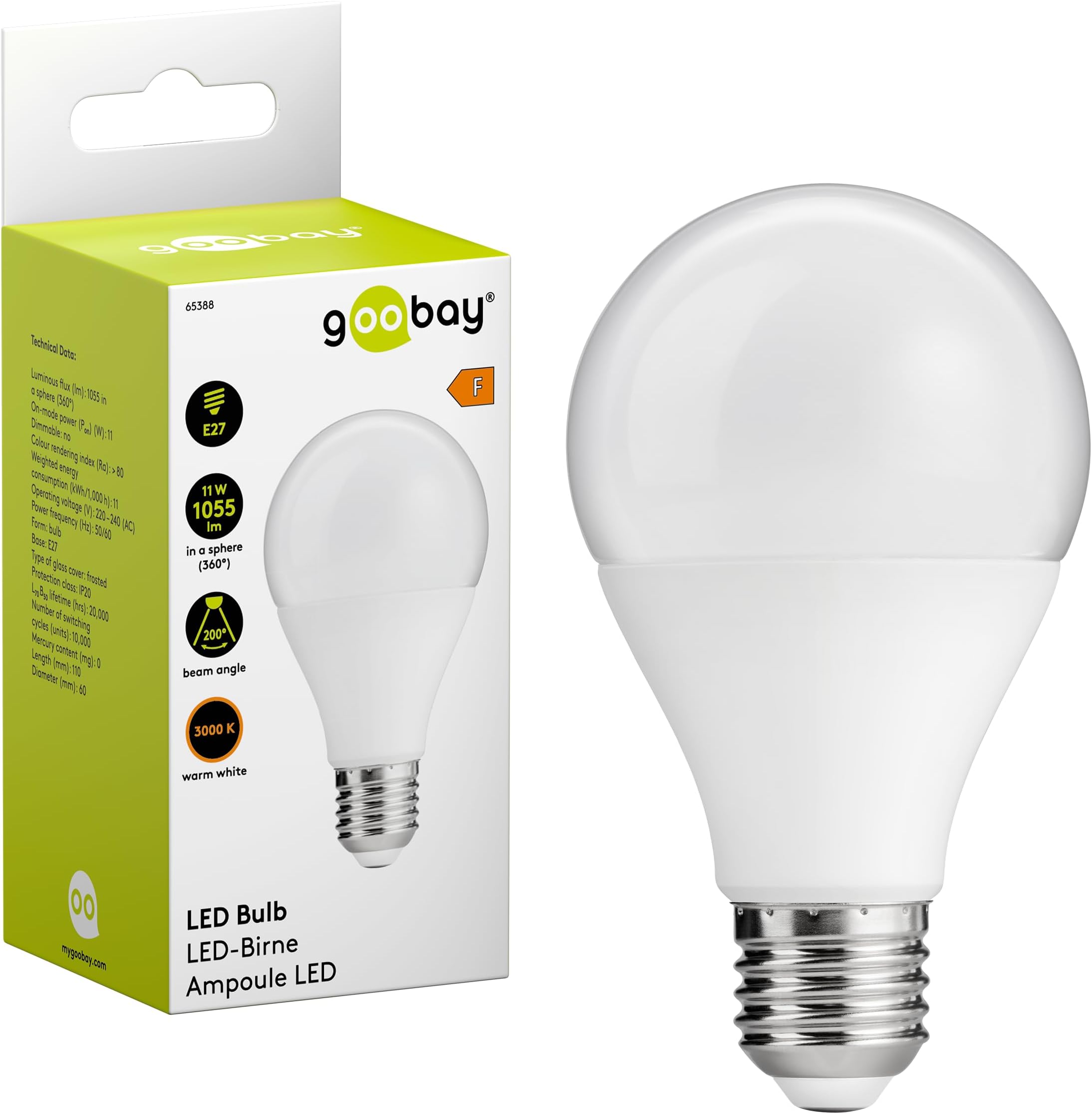 goobay 65388 LED Birne 11 Watt/LED Birne für LED Lampen/Warmweiß ...