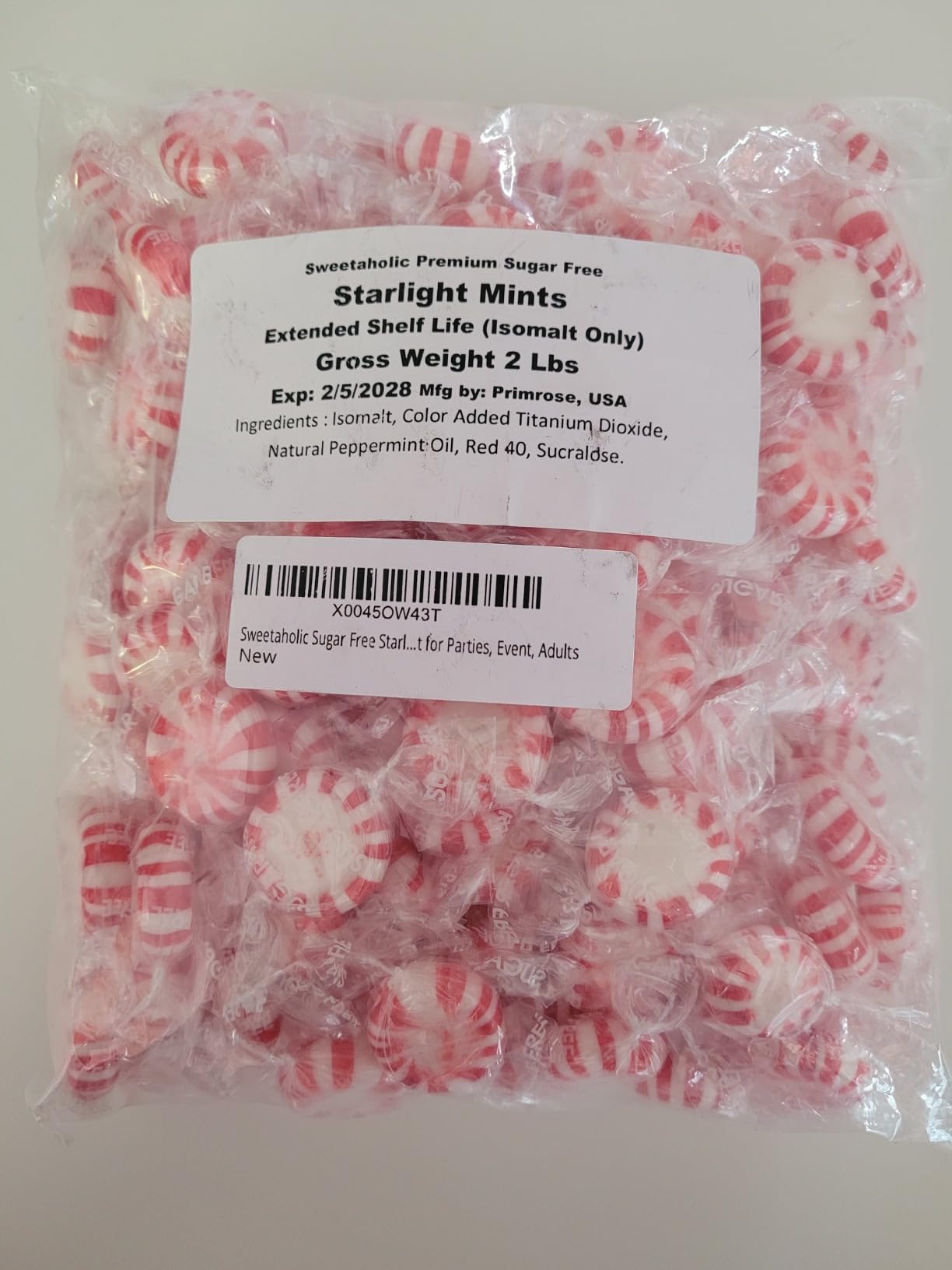 Amazon.com: Sweetaholic Sugar Free Starlight Peppermint Candy | 5 Pound ...