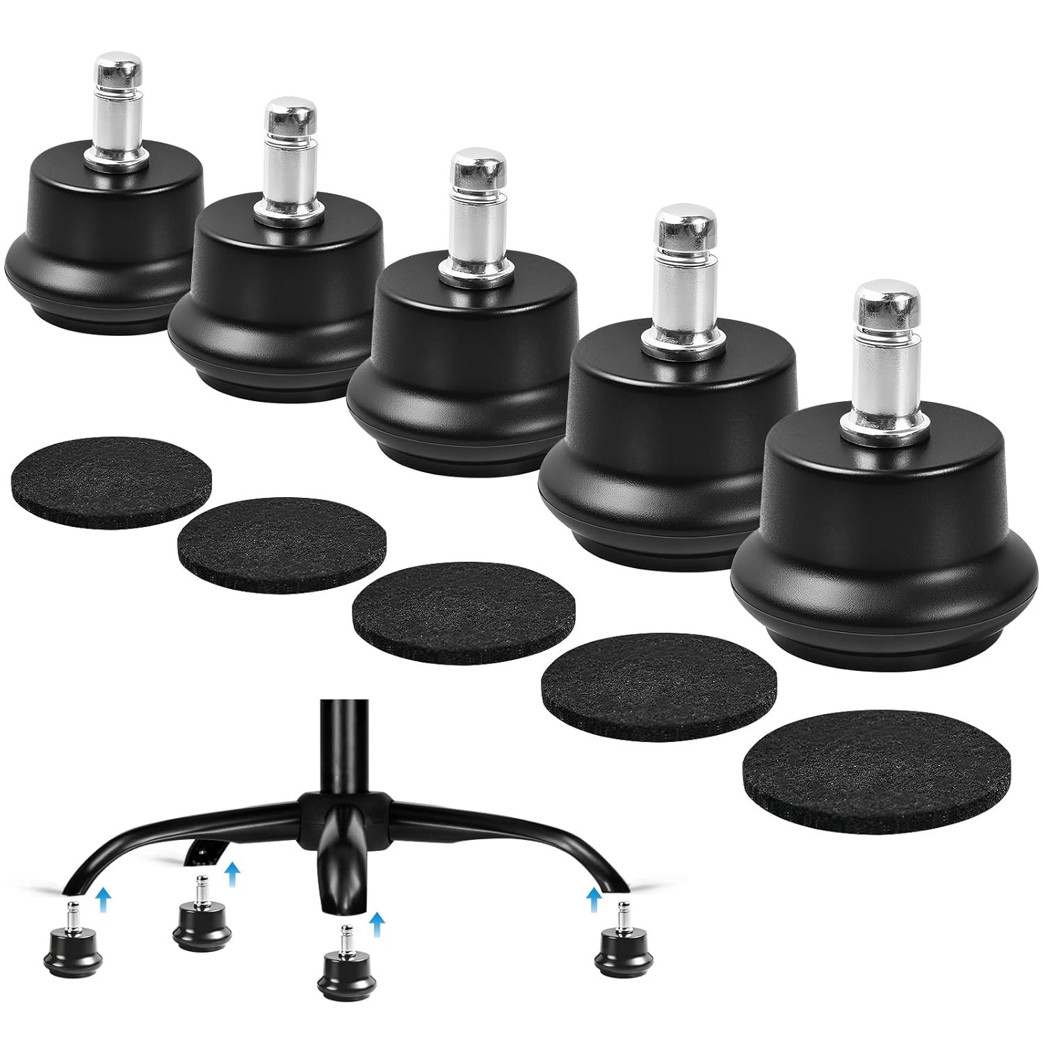 Amazon.com: Dirvcp Chair Wheel Stoppers, Converts Swivel Casters to ...