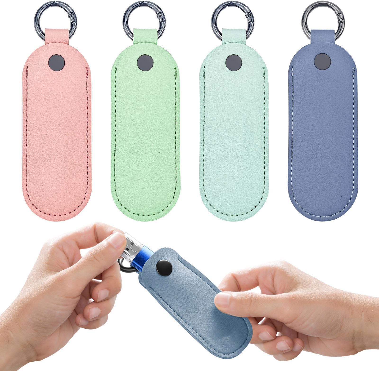 Amazon.com: 4PCS Flash Drive Case, Leather Storage Case, Flash Drive ...