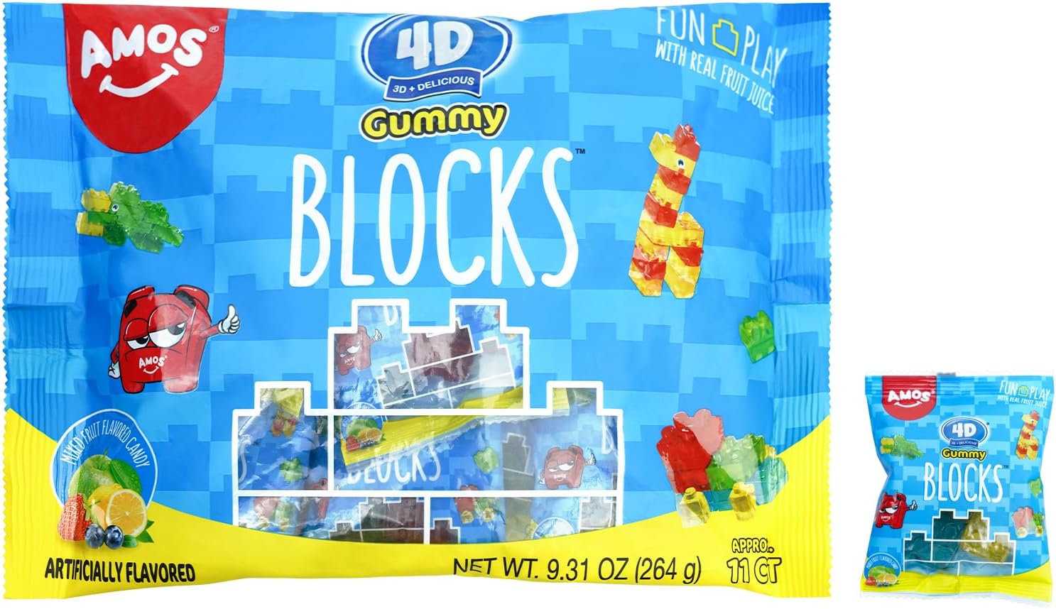 Amazon.com : FirstChoiceCandy 3D Rainbow Juicy Gummy Candy (3D Building ...