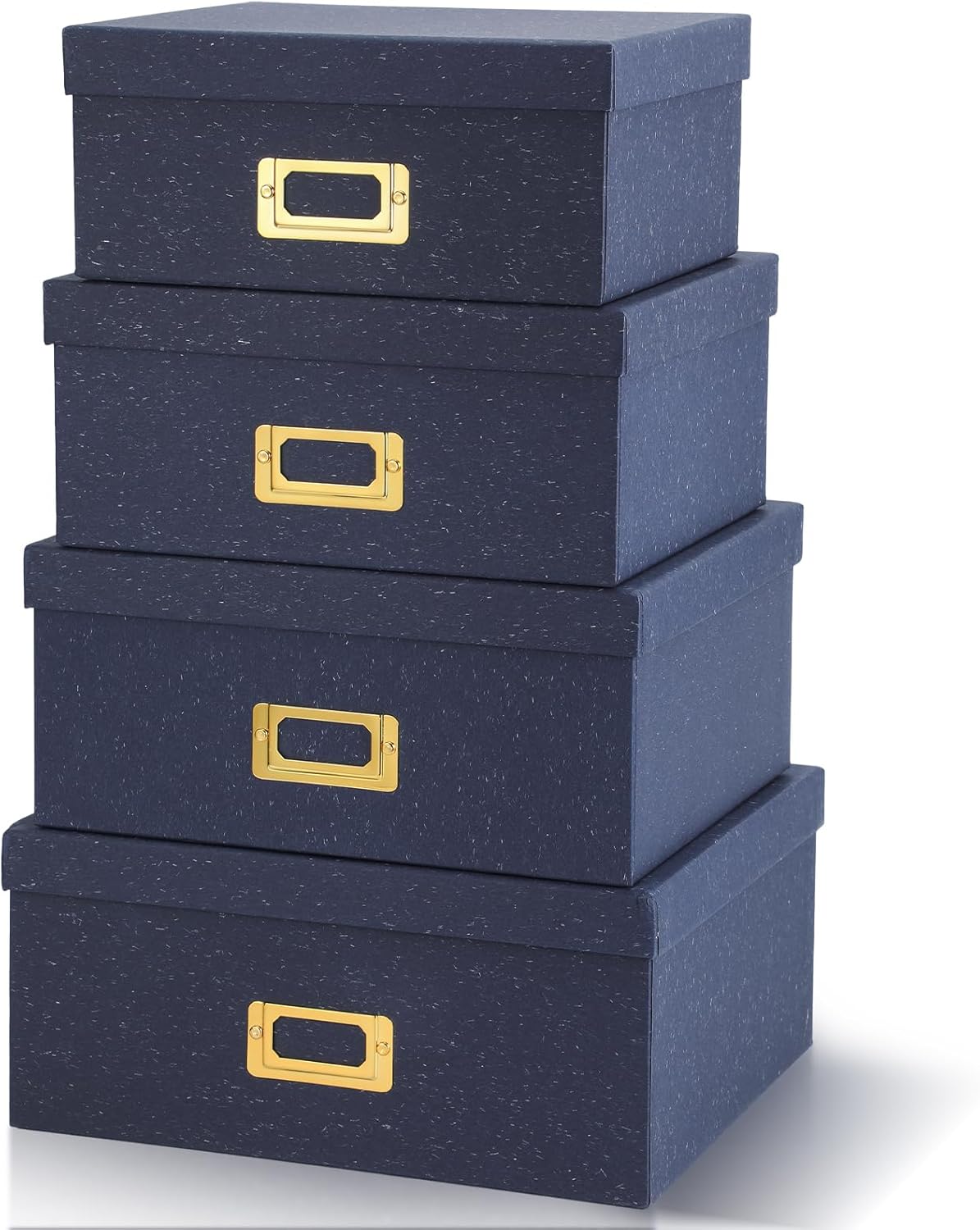 Amazon.com: Eaasty Set of 4 Decorative Storage Boxes with Lids, Kraft ...