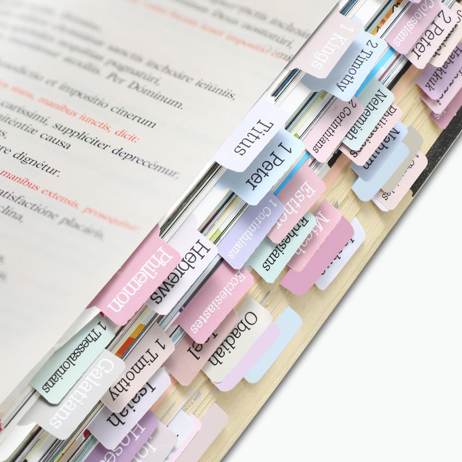 Dimeho 5 Pcs Laminated Bible Tabs Neutral Mild Color Mark Stickers Easy ...