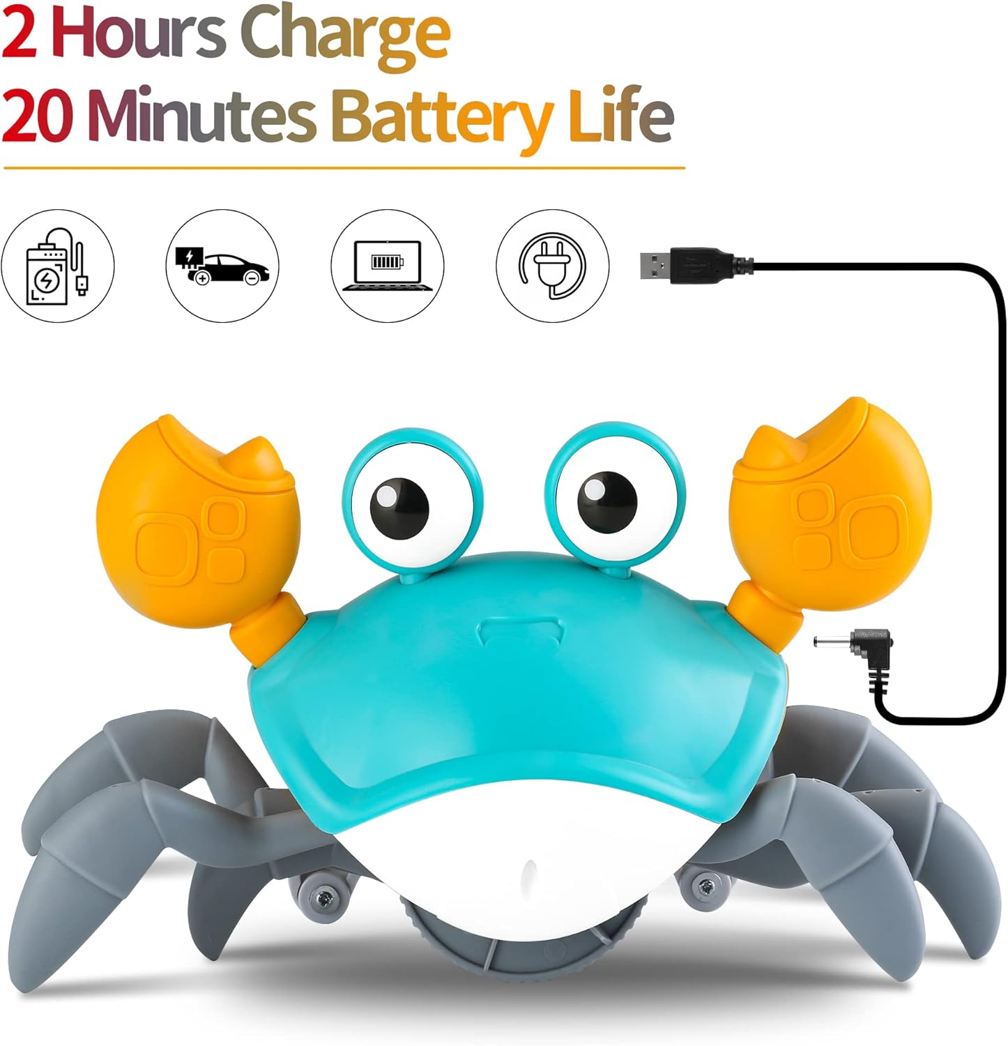 Beavo Dancing Crab Toy,Baby Crawling Crab Toy With Music and Led Light ...