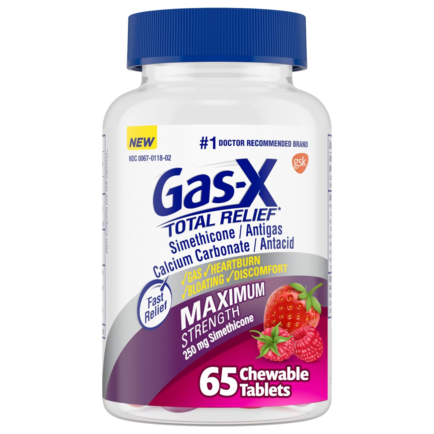Comprimidos Mastigáveis Gas-X Total Relief com Simeticona 250 mg e ...