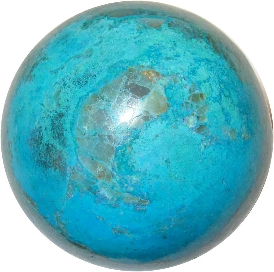 Amazon.com: Chrysocolla Ball 51 Blue Turquoise Crystal Sphere Spiritual ...