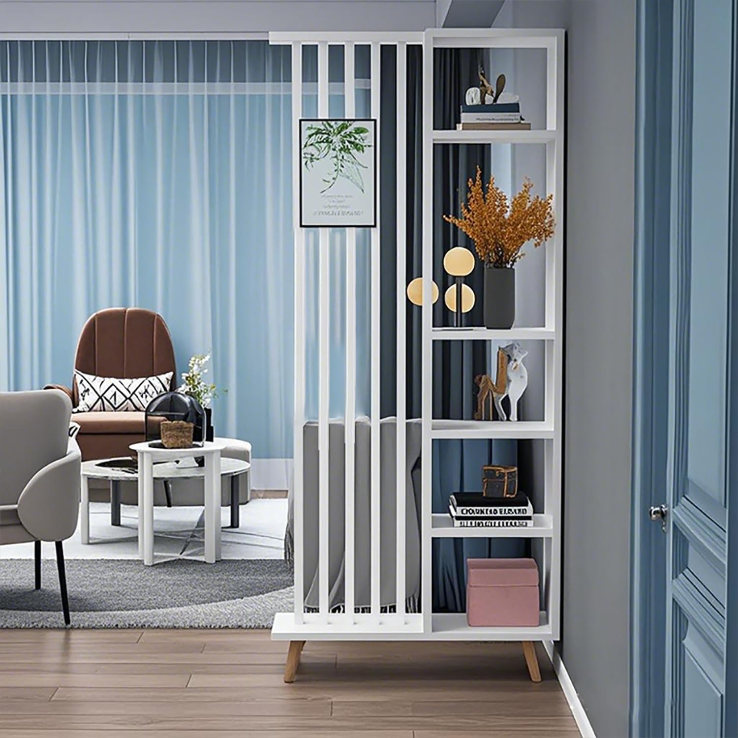 Amazon.com - Multi-Functional Wooden Room Divider Screen with Storage ...