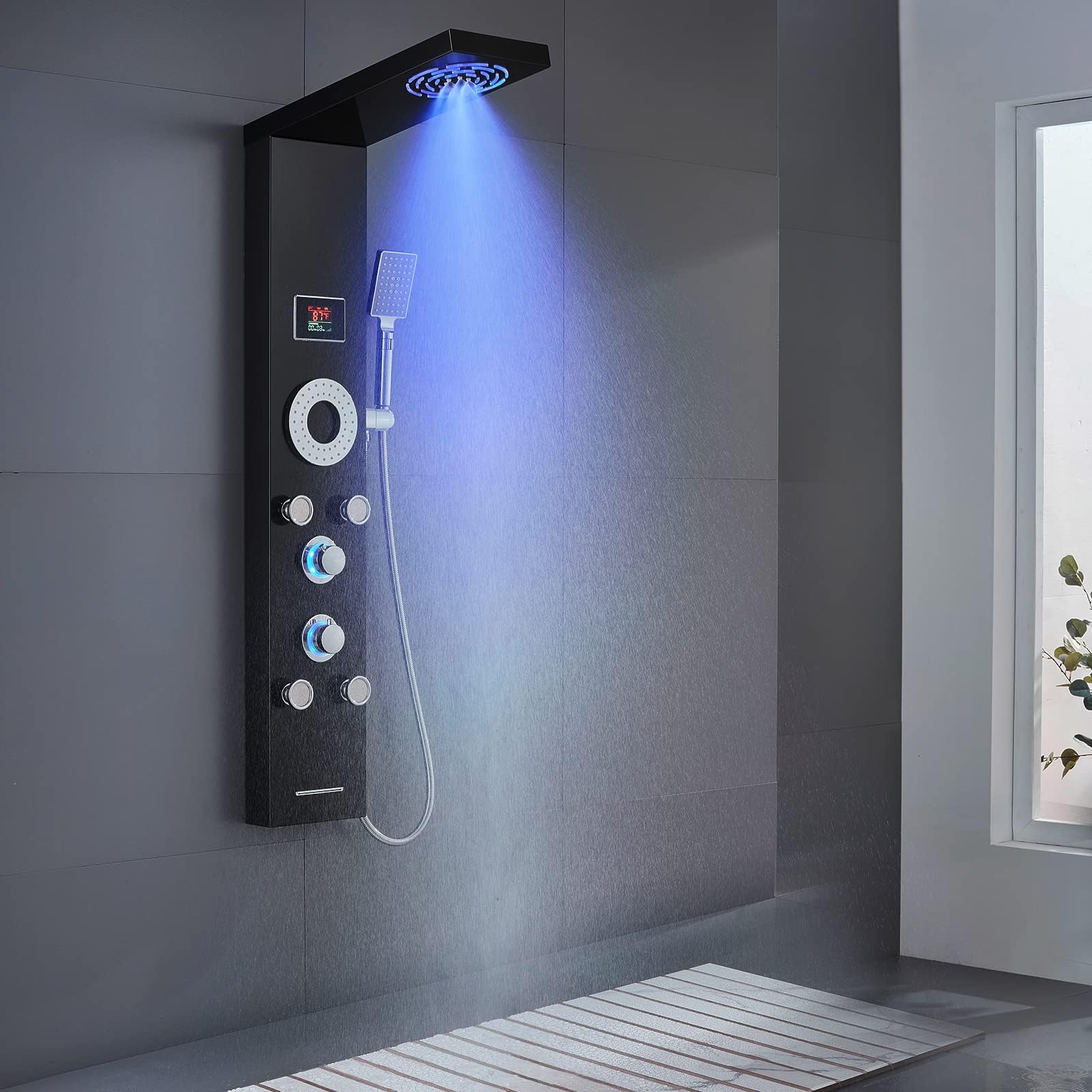 TSIBOMU LED Shower Panel Tower System, 304 Stainless Steel Bathroom ...