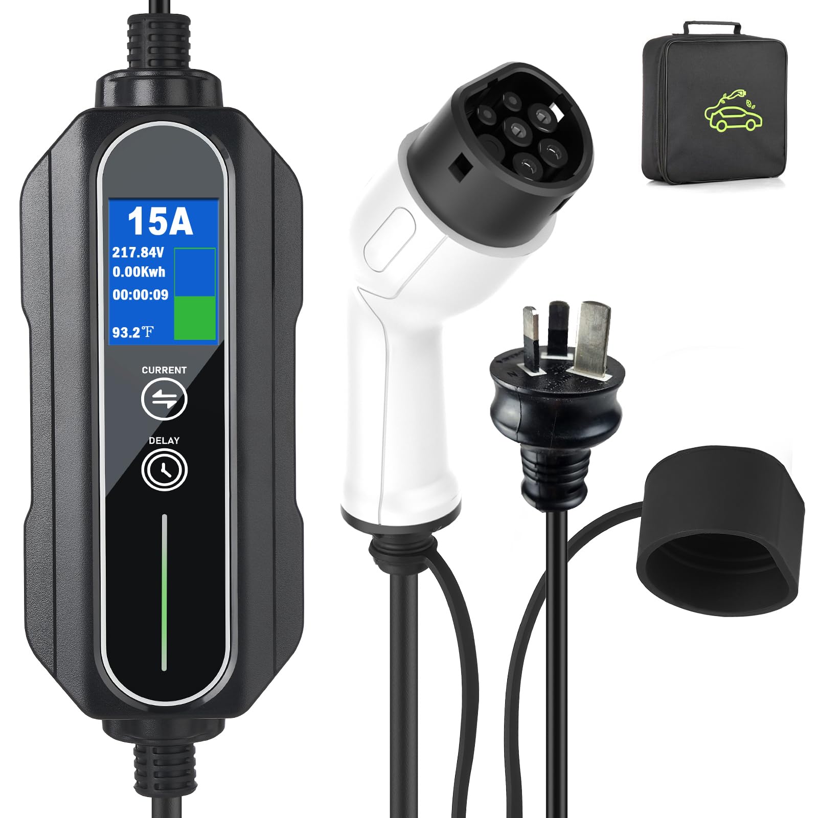 Portable Type 2 Charging Cable AU 3PIN 15A 3.3KW Model 2 Adjustable ...
