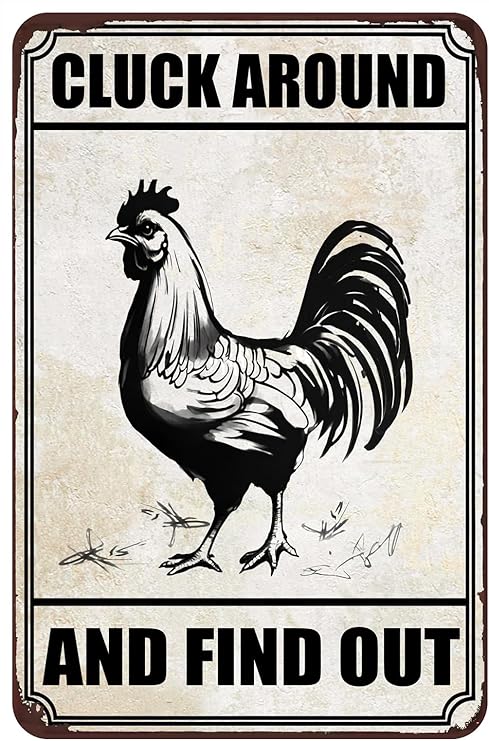 Amazon.com: Chiken Gifts Funny Chicken Metal Sign For Home Chicken ...