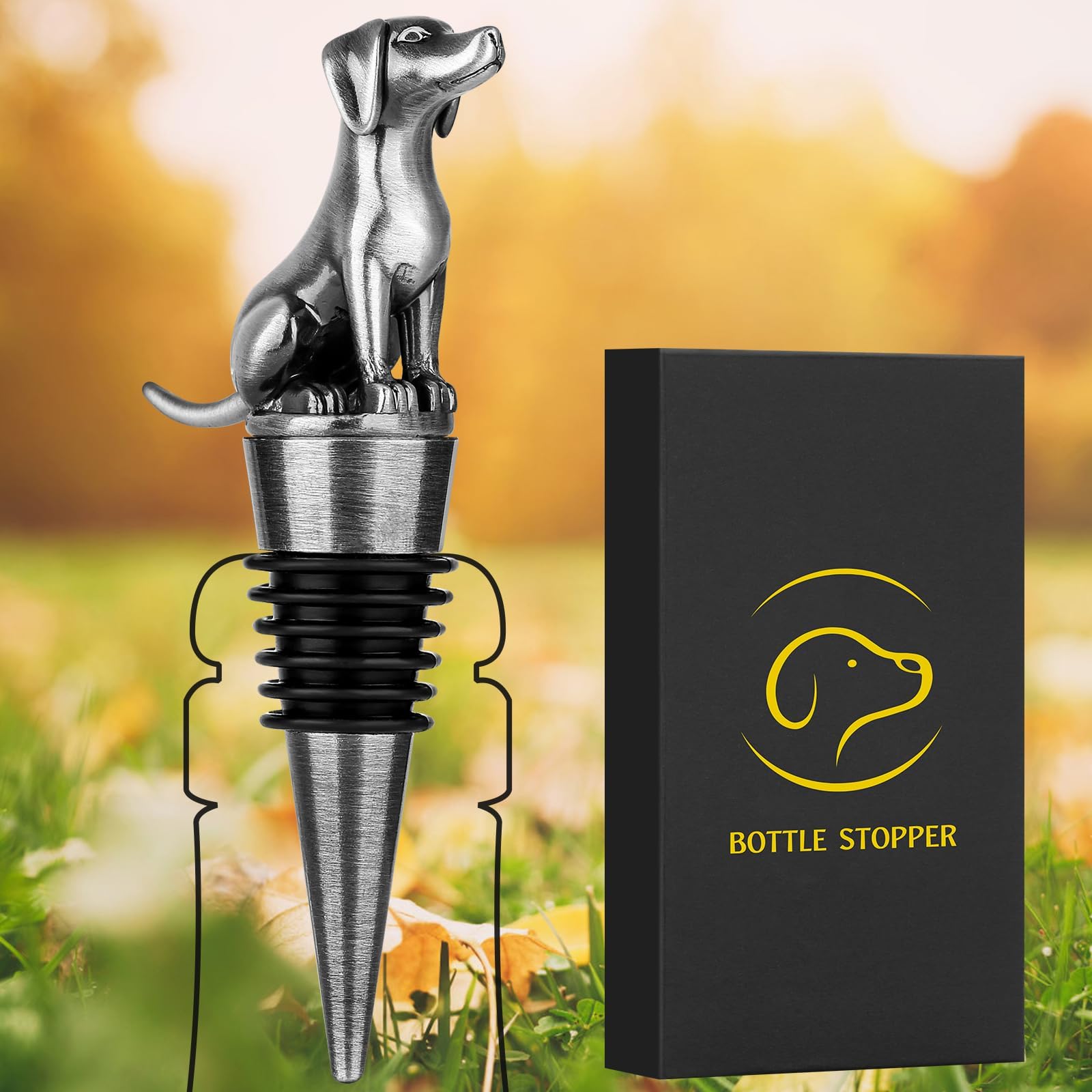 Silver Elk Deer Head Wine Bottle Stopper Rustic Country Style Animal ...