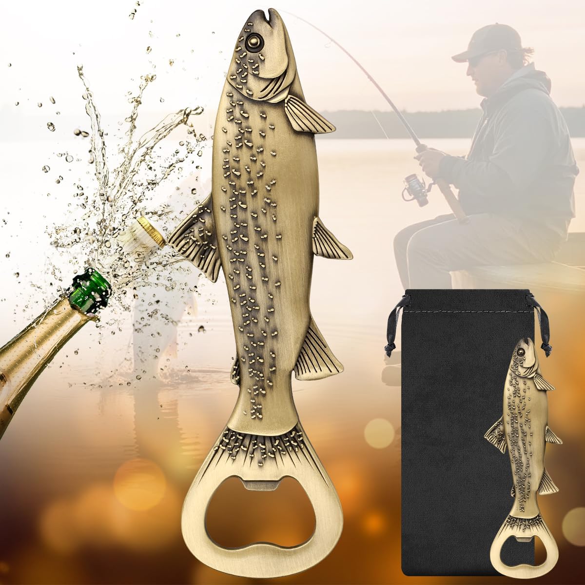 Amazon.com: LULLEA Trout Bottle Opener, Fishing Gift for Men Dad ...