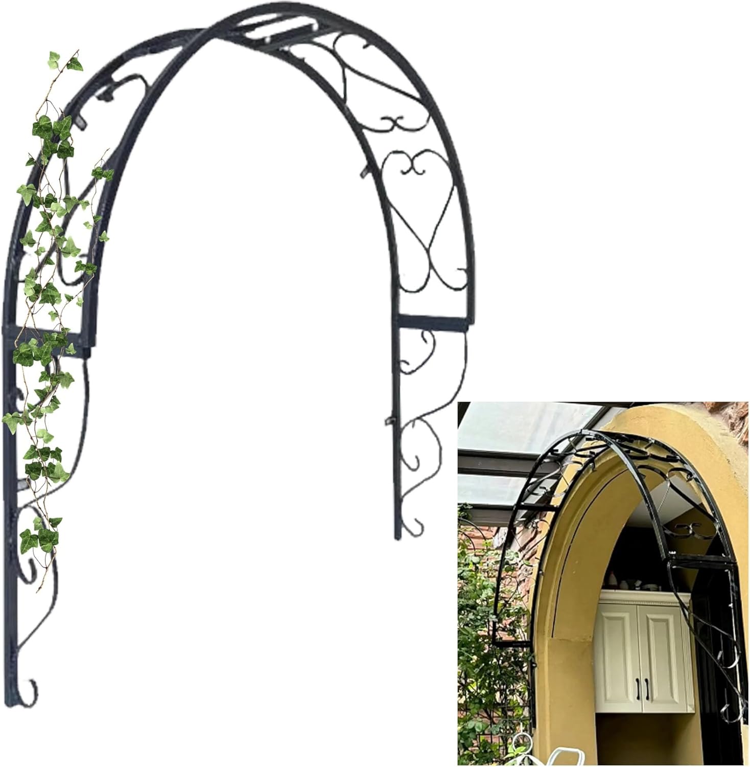 Amazon.com: Metal Wall Mounted Outdoor Garden Arbor, arch trellis for ...