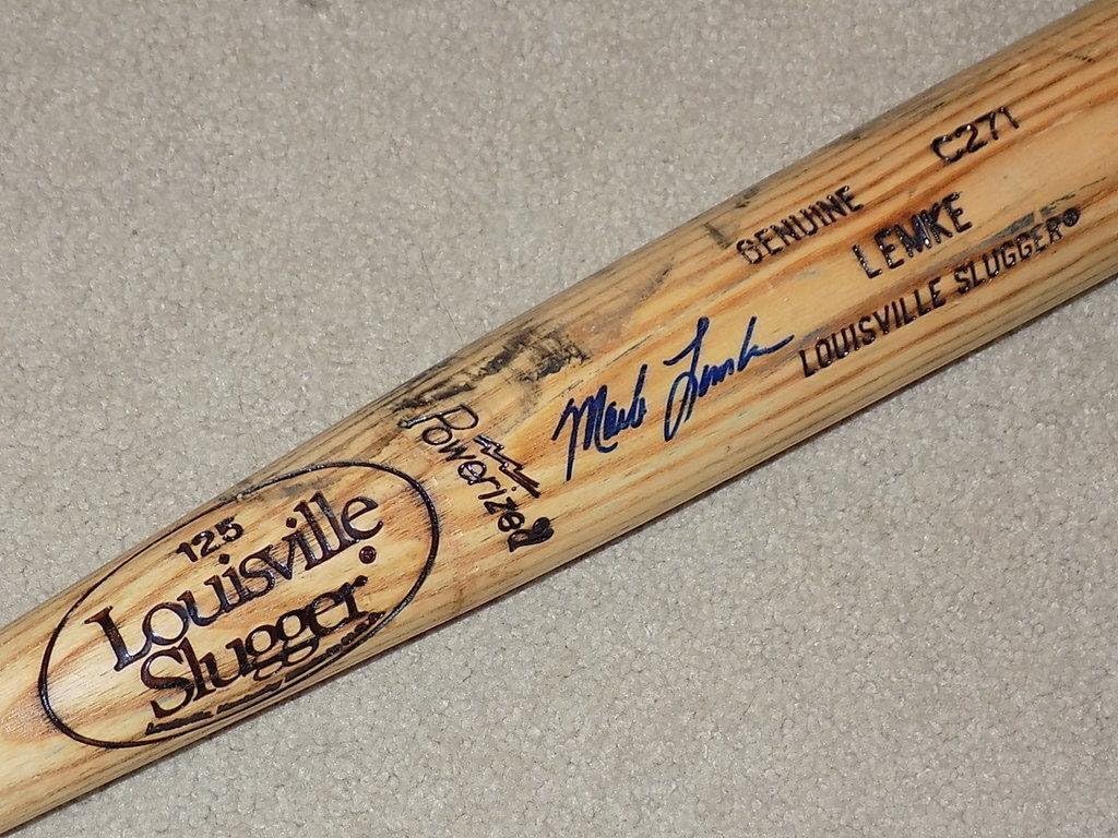 Mark Lemke H&B Game Used Signed Bat 1995 Atlanta Braves - Autographed ...