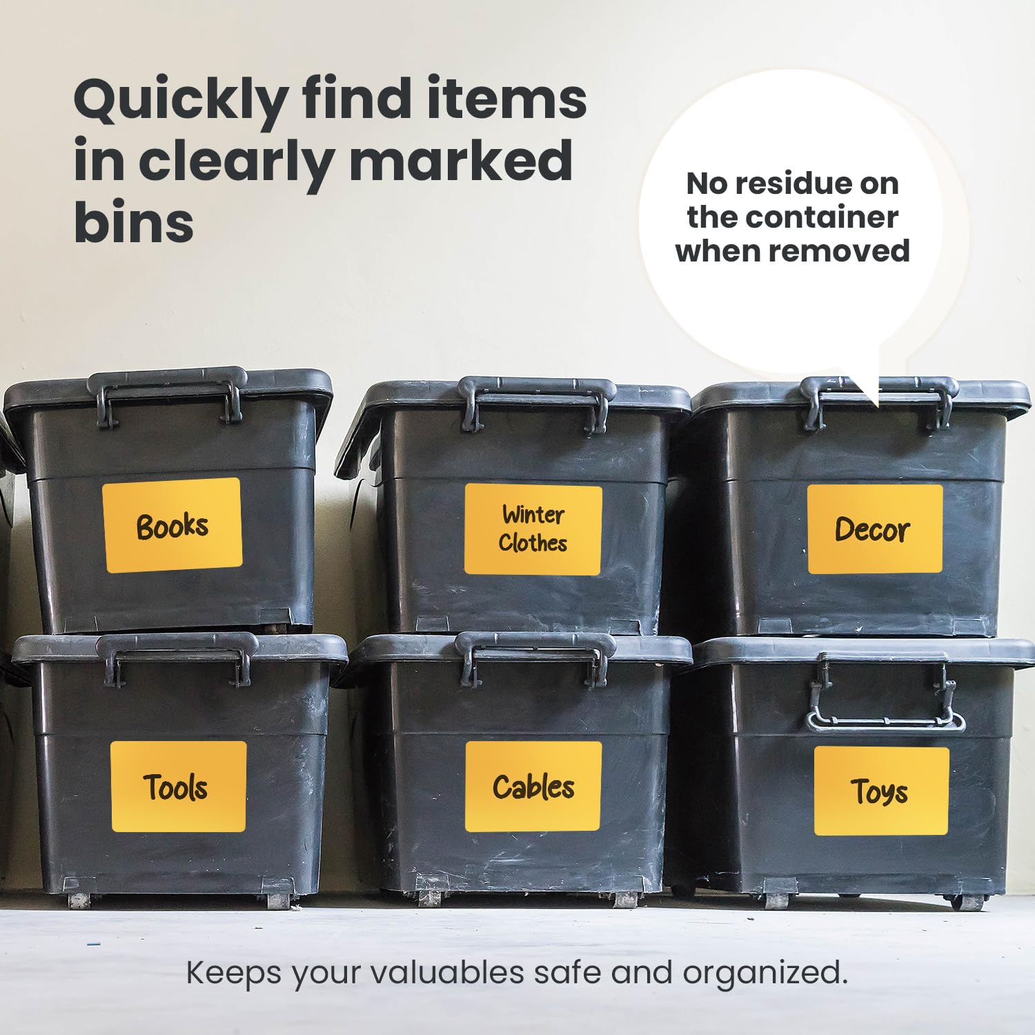 Snapklik.com : MESS Large Bin Labels For Storage Bins
