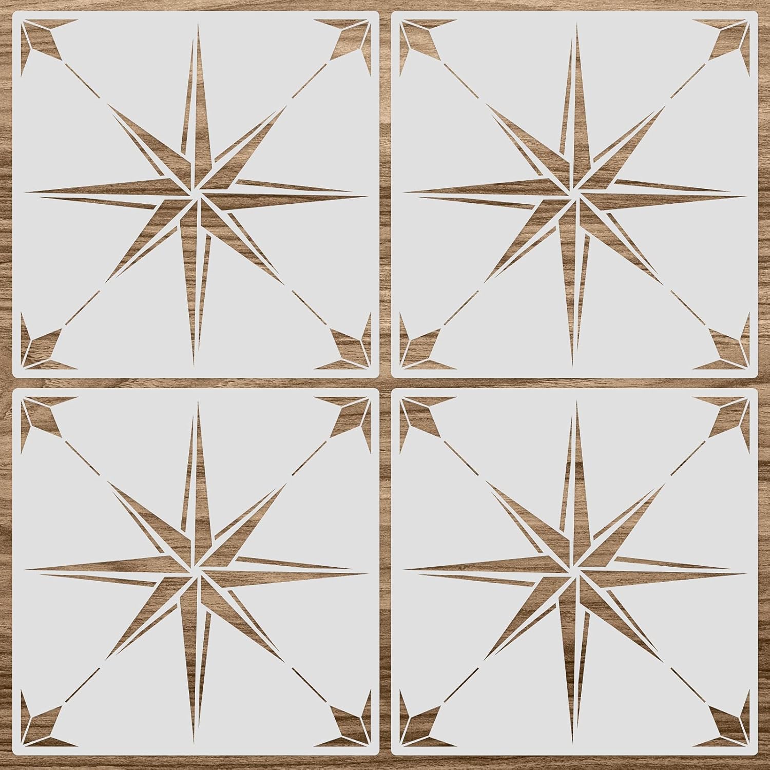 Amazon.com: Zonon 4 Pieces Reusable Tile Stencil Floor 12 x 12 Inches ...