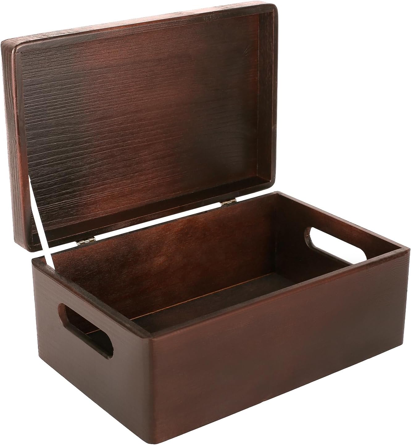 Amazon.com: Creative Deco Large Brown Wooden Box Storage with Hinged ...