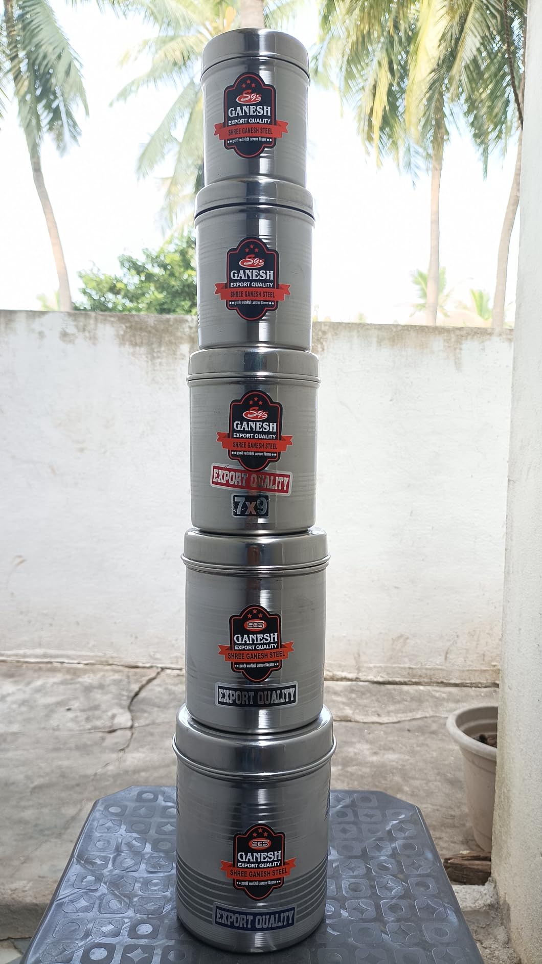 Tactware Stainless Steel Kitchen Storage Box/Container Set/Dibba Box ...