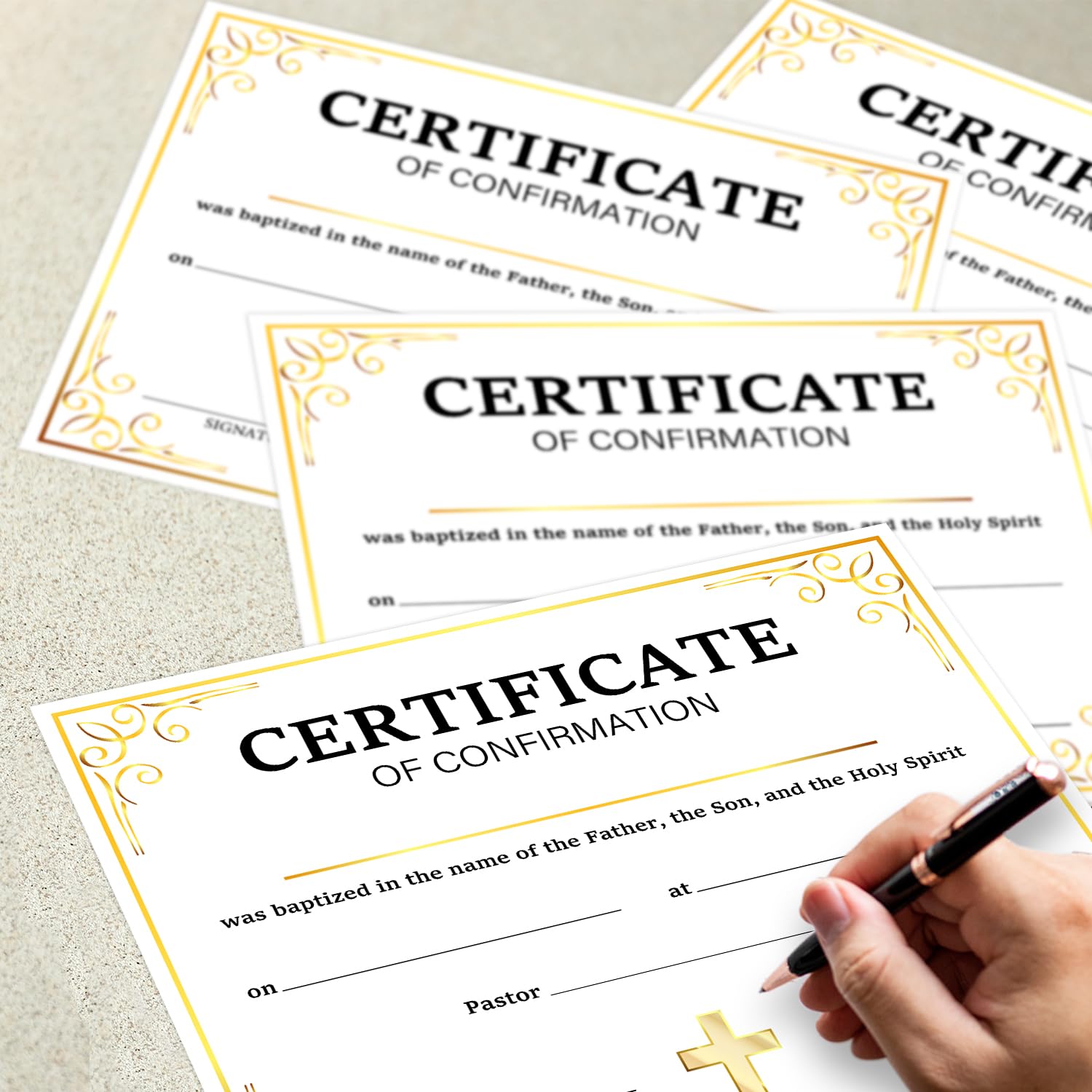 Blank Printable Confirmation Certificates Gold Elegance Confirmation