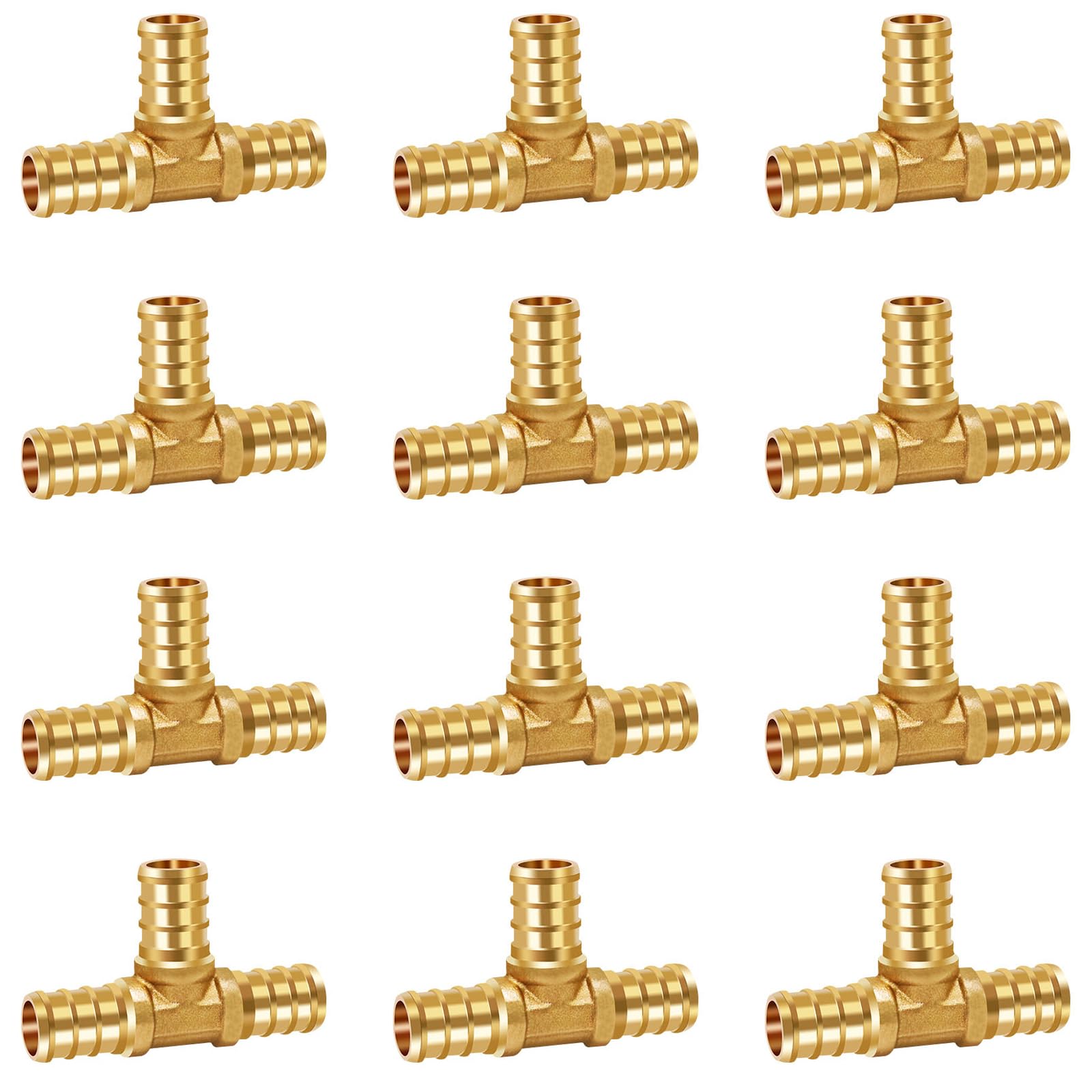 Snapklik.com : Horiznext 1/2 Inch Pex Tee Fitting, Brass Coupling ...