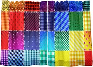 Amazon.com: Oyihfvs Patchwork of Fabric Rainbow Color Checker Plaid ...
