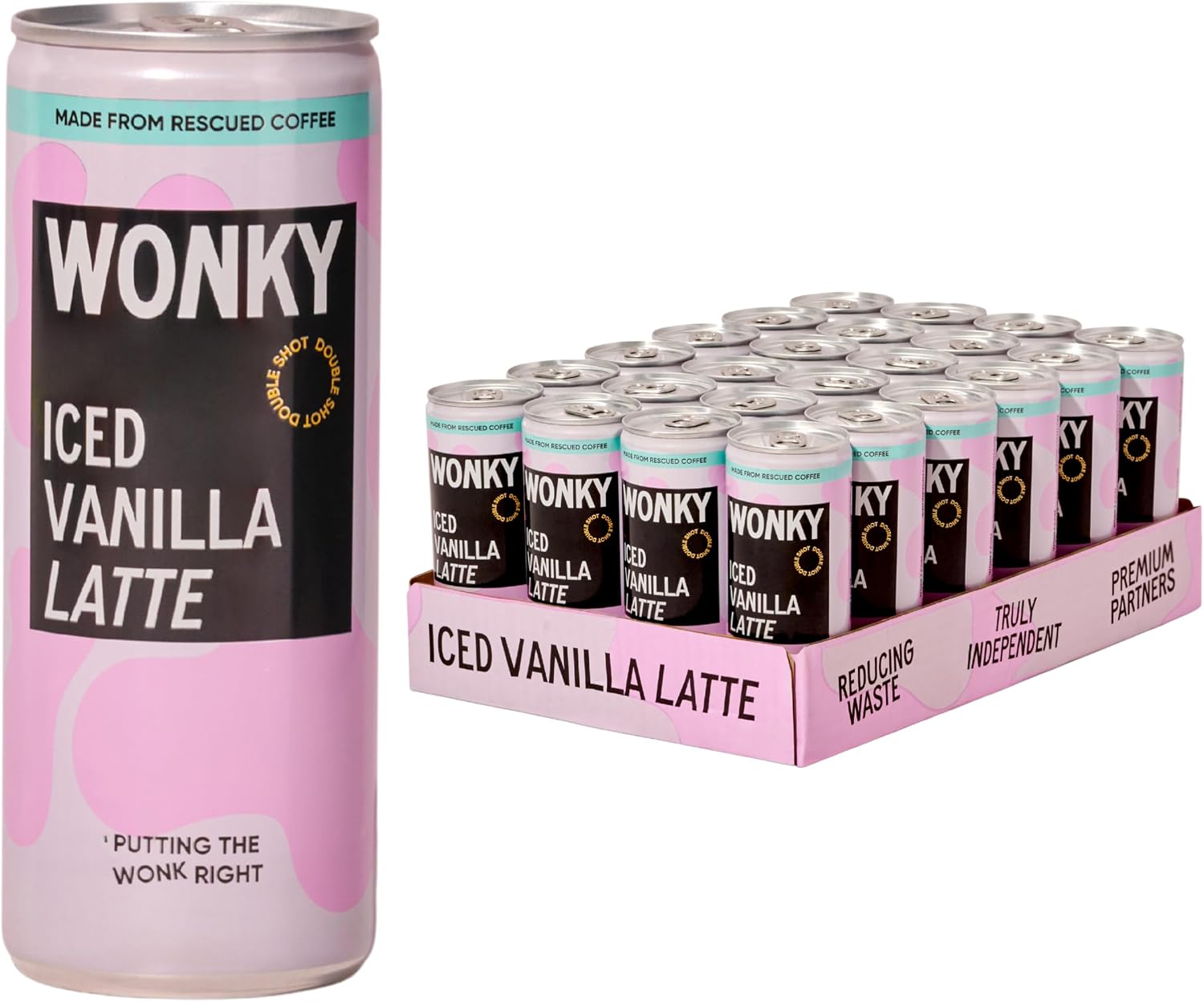 Wonky Iced Vanilla Latte - Sustainable 24 Canned Drinks- Rescued Ice ...