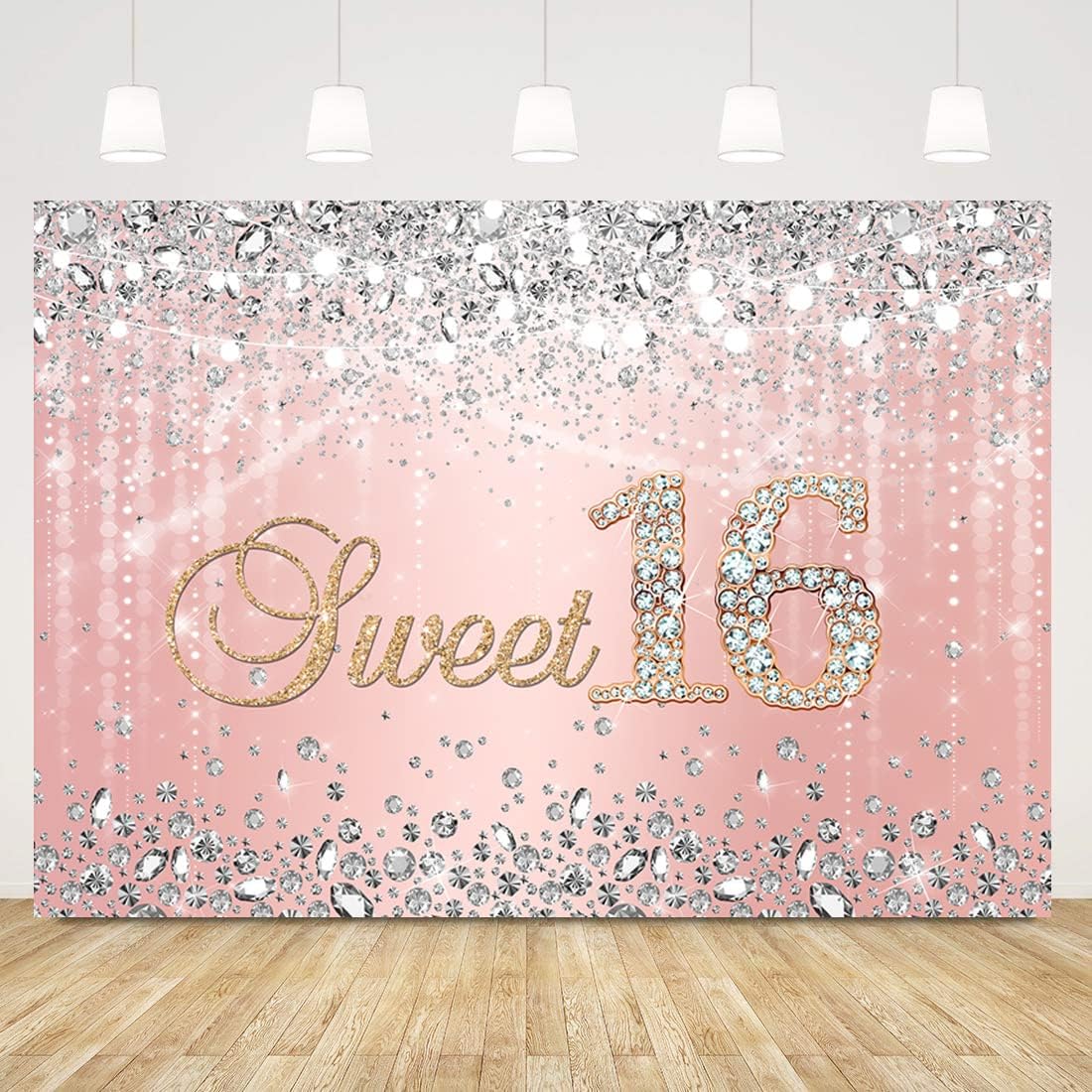 Amazon.com : Sensfun Hot Pink Sweet 16 Birthday Backdrop Sparkle Bokeh ...