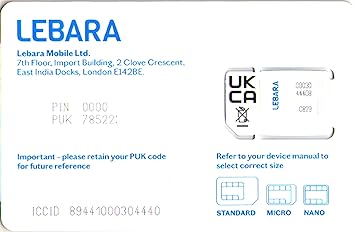 Lebara Mobile UK SIM Card (1000 Min UK+100Min India +3GB) This Will ...