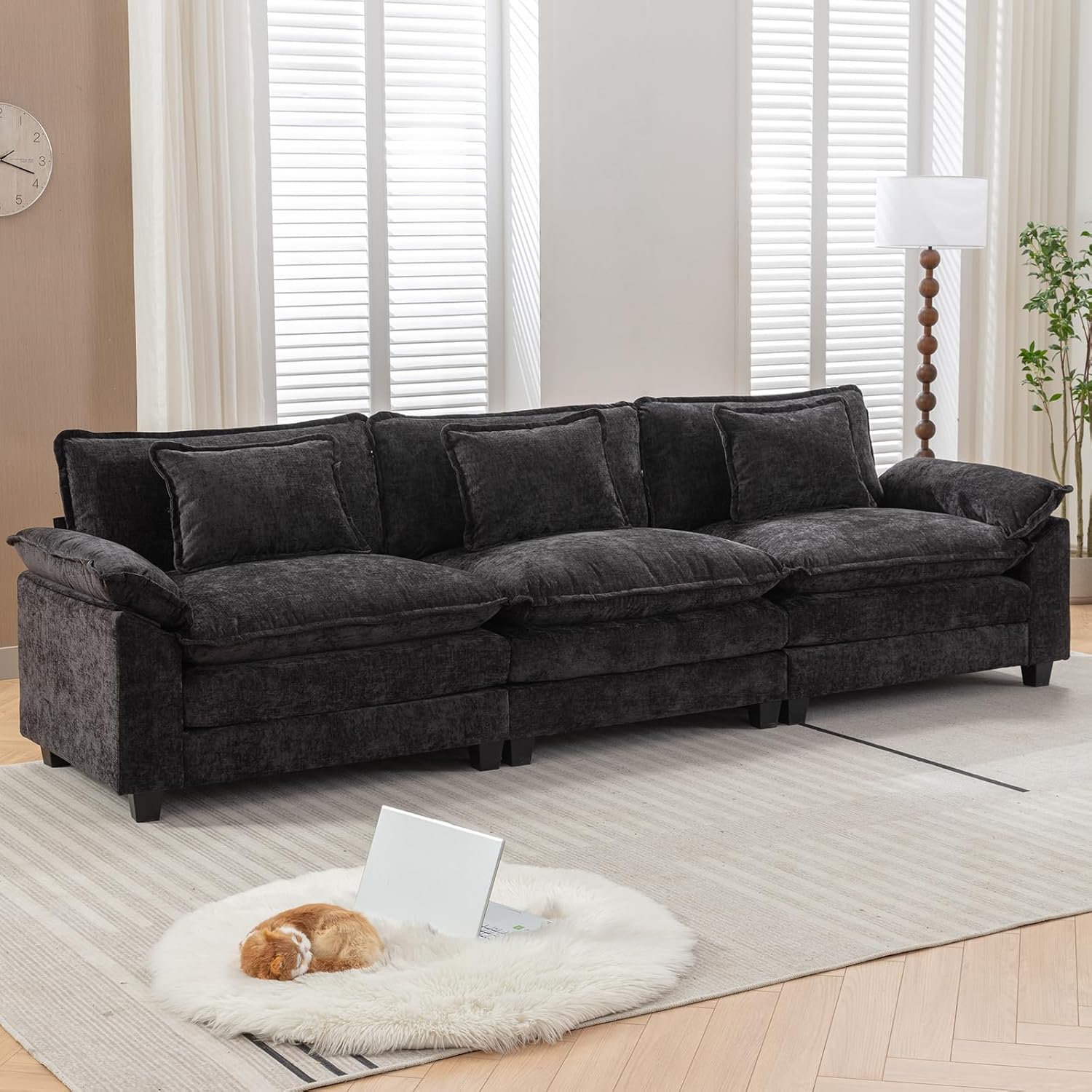 Amazon.com: IPKIG 117" Cloud Sofa, Chenille Cloud Couch Comfy ...