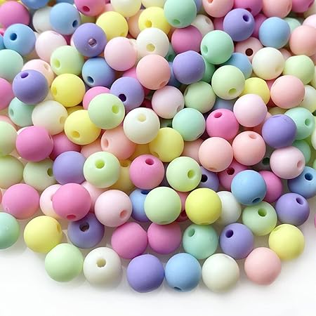 Amazon.com: 600 Pastel Acrylic Beads Round Assorted Pastel Colors 8mm ...