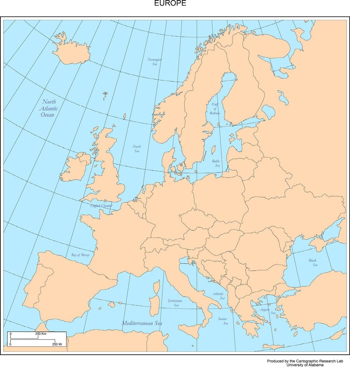Buy Gifts Delight Laminated 24x25 Poster: Physical Map - Europe Map ...
