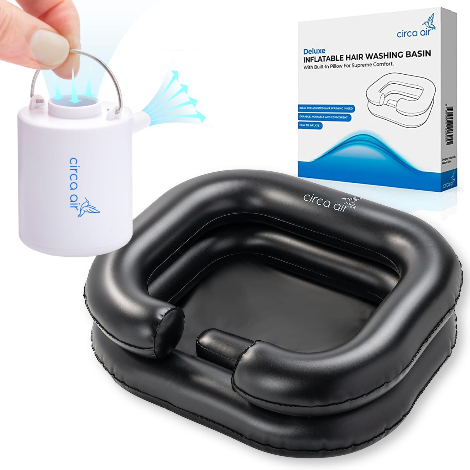 Amazon.com: CIRCA AIR Inflatable Hair Washing Basin and Mini Pump ...