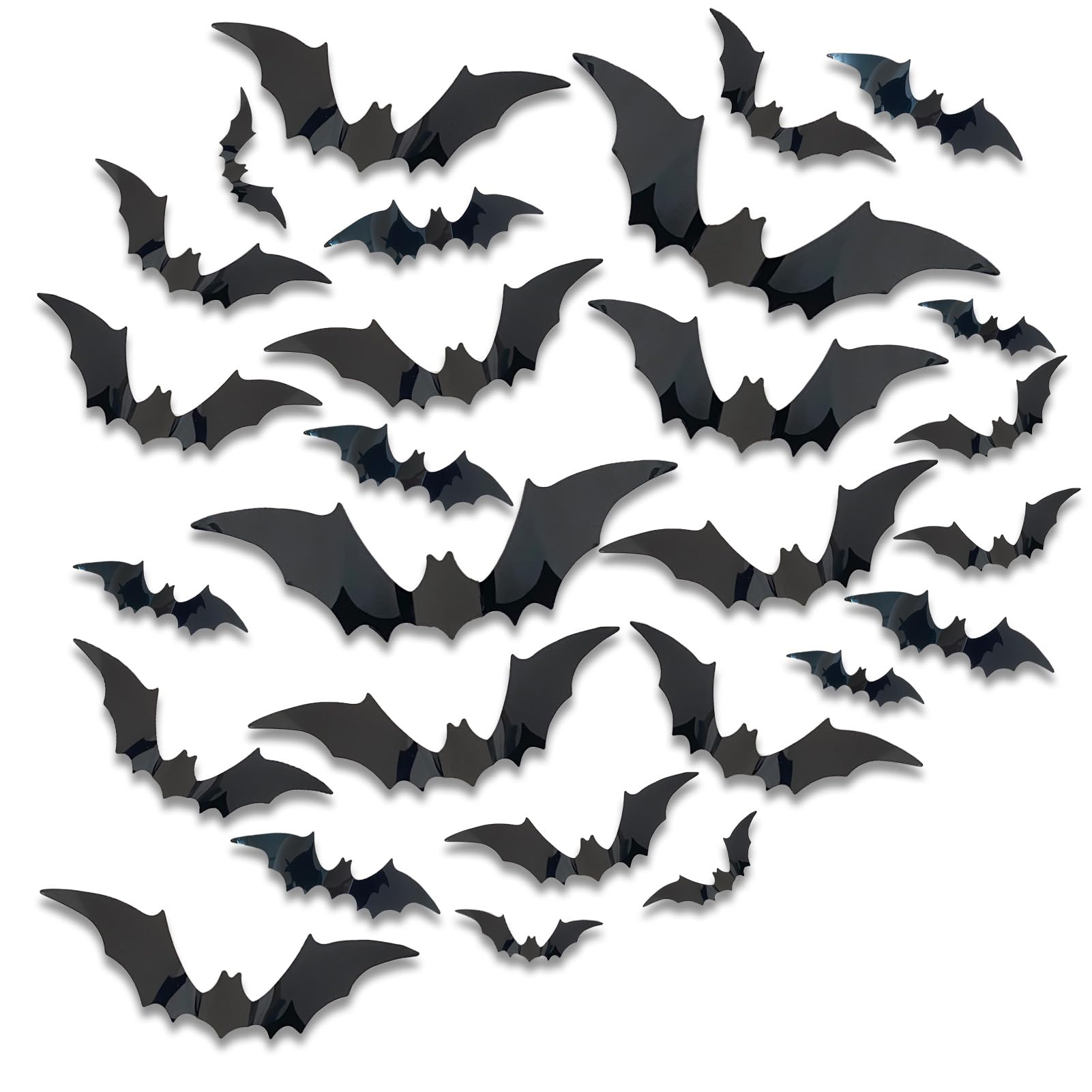 120PCS Halloween Bats Decoration, 3D Bat Halloween Decorations Scary ...