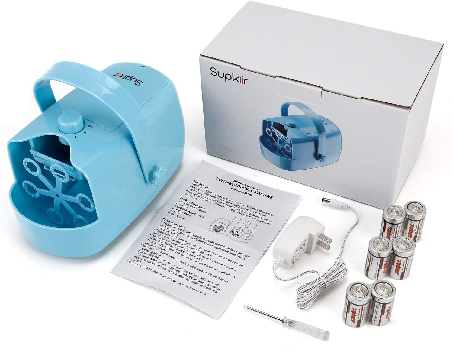 Amazon.com: Supkiir Bubble Machine, Automatic Bubble Blower Portable ...