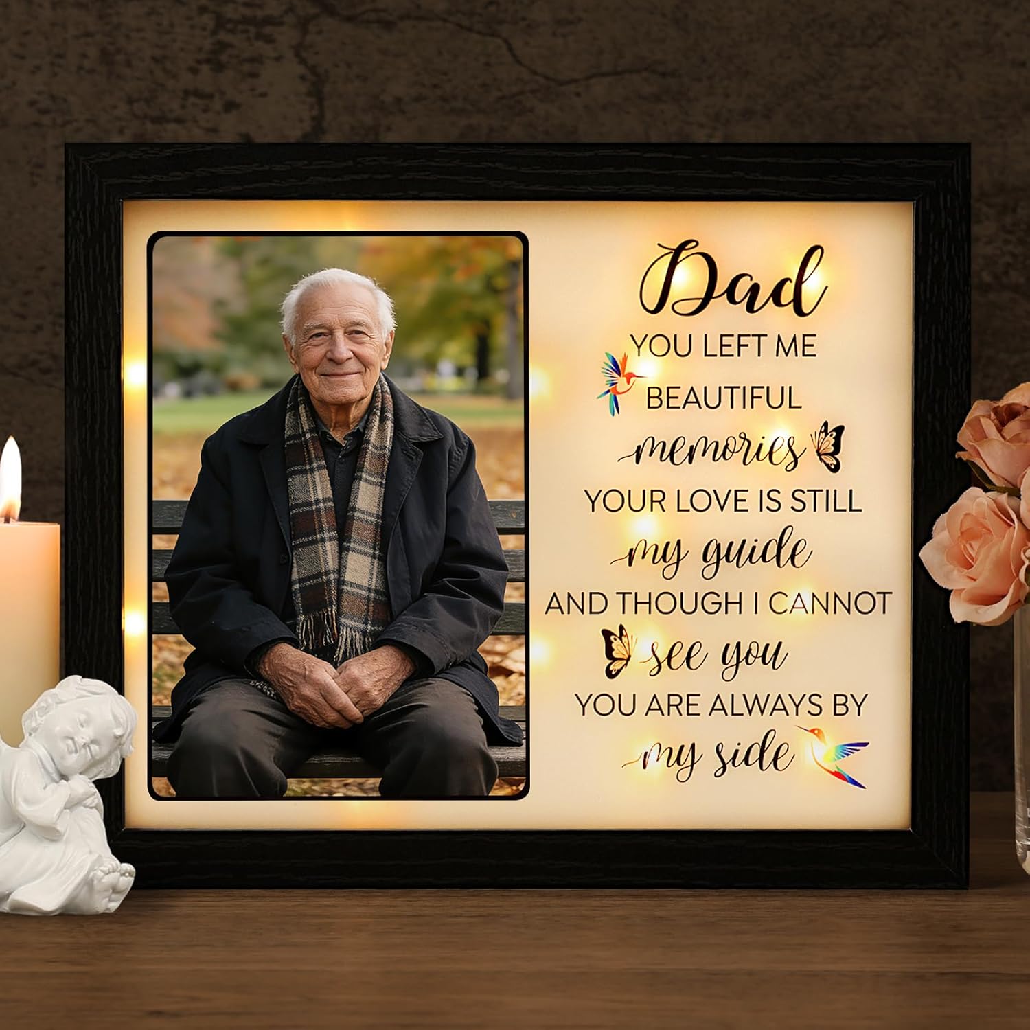 Amazon.com - Sympathy LED Shadow Box 4x6 Picture Frame - Memorial Gifts ...