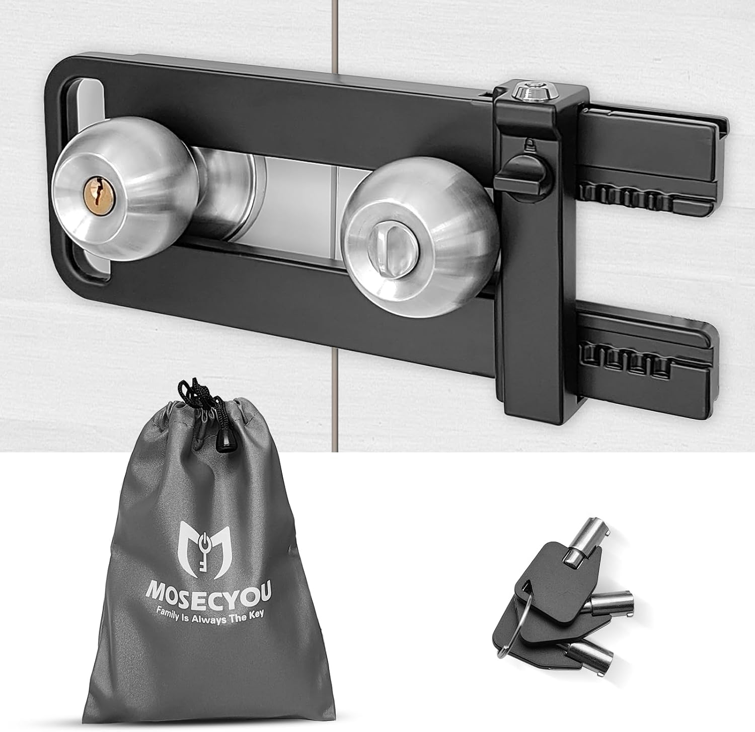 MOSECYOU Double Door Locking Device, French Door Lock Security ...