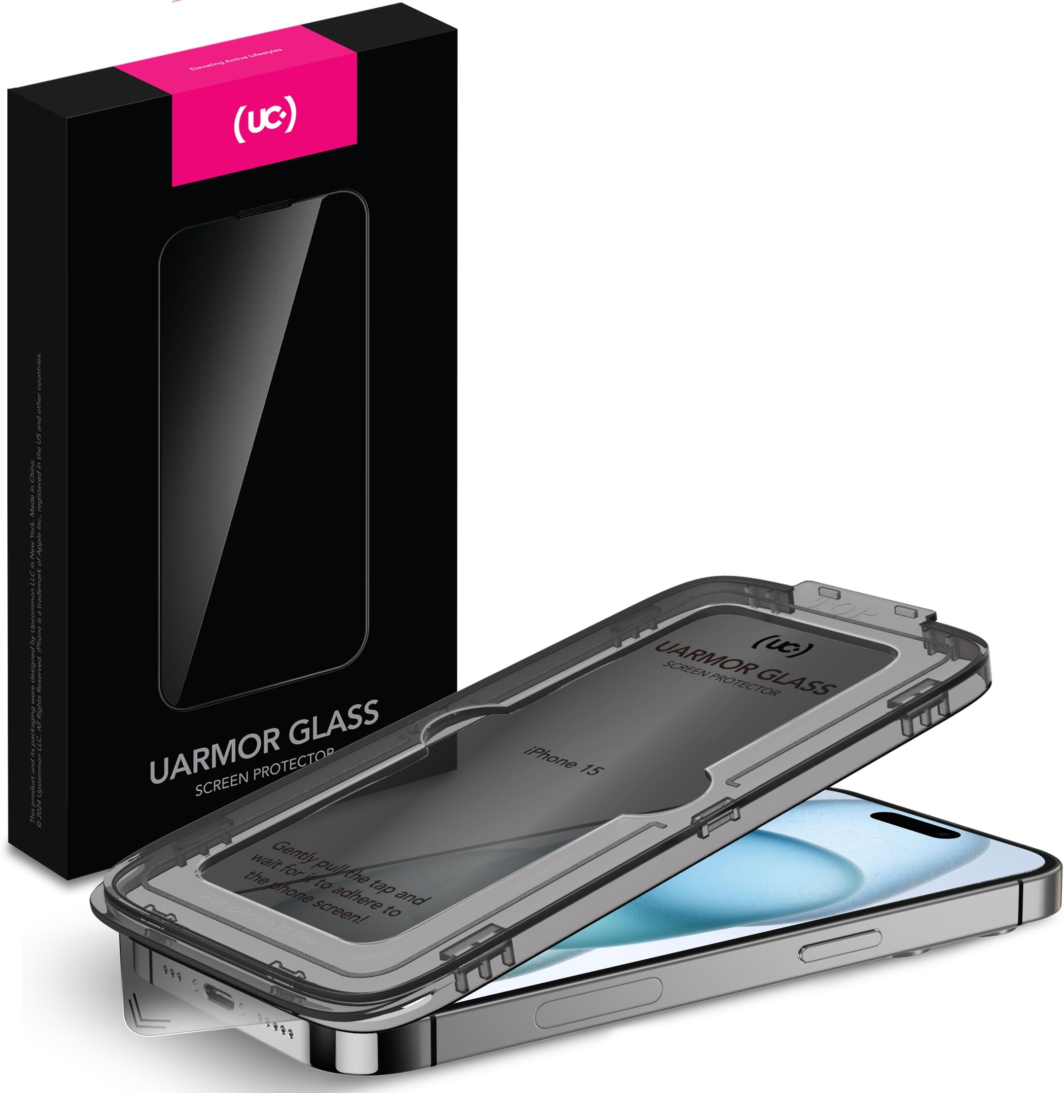 Amazon.com: MAGIC JOHN 2 Pack for iPhone 15 6.1 inch Privacy Glass ...
