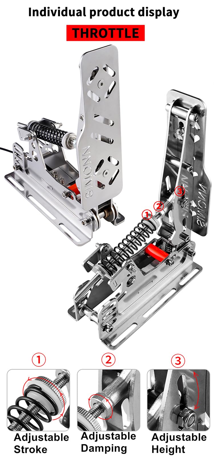 Snapklik.com : SIMSONN NEW PRO Pedals Sim Racing Pedals PC Racing ...