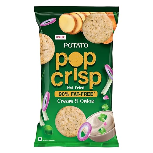 UNIBIC Pop Crisp I Potato Chips I Cream & Onion I Popped Chips I Not ...
