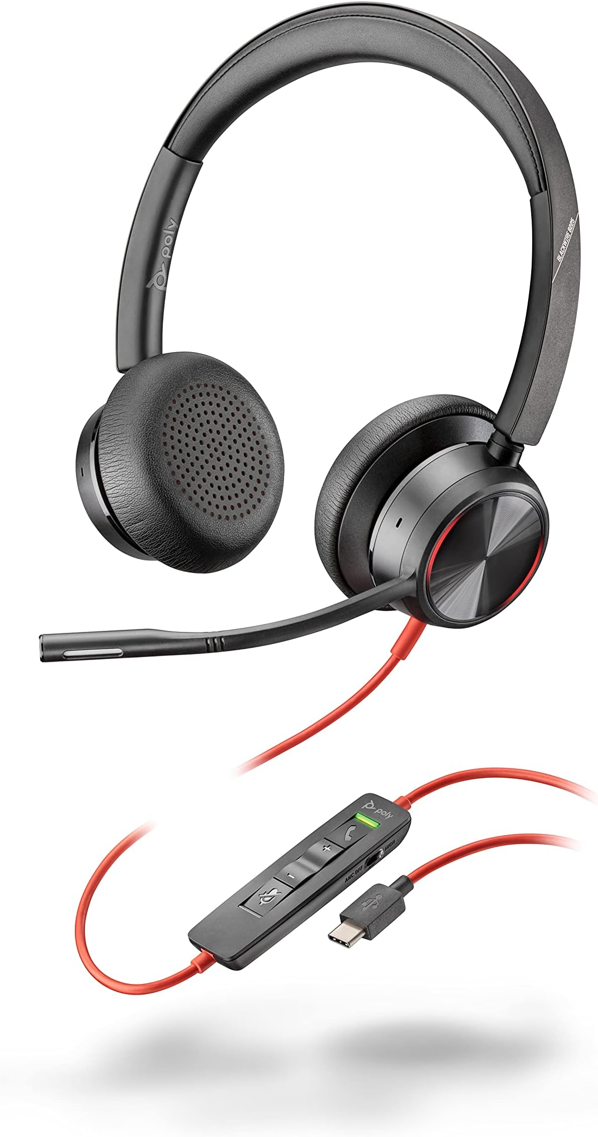 Poly (Plantronics + Polycom) Blackwire 8225 Wired Headset with Boom Mic ...
